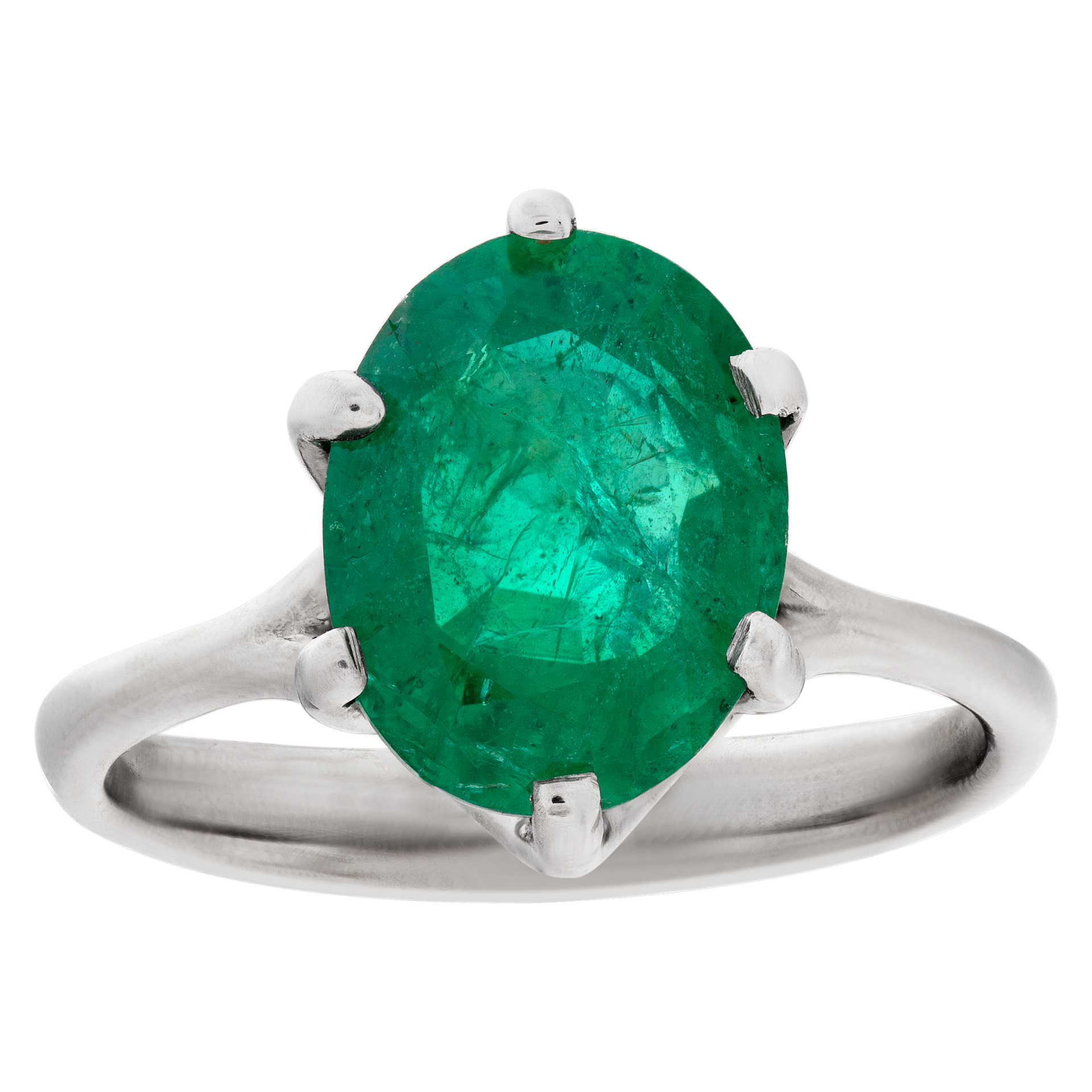 AGL certificate 3.67 carats emerald ring in platinum | Gray & Sons