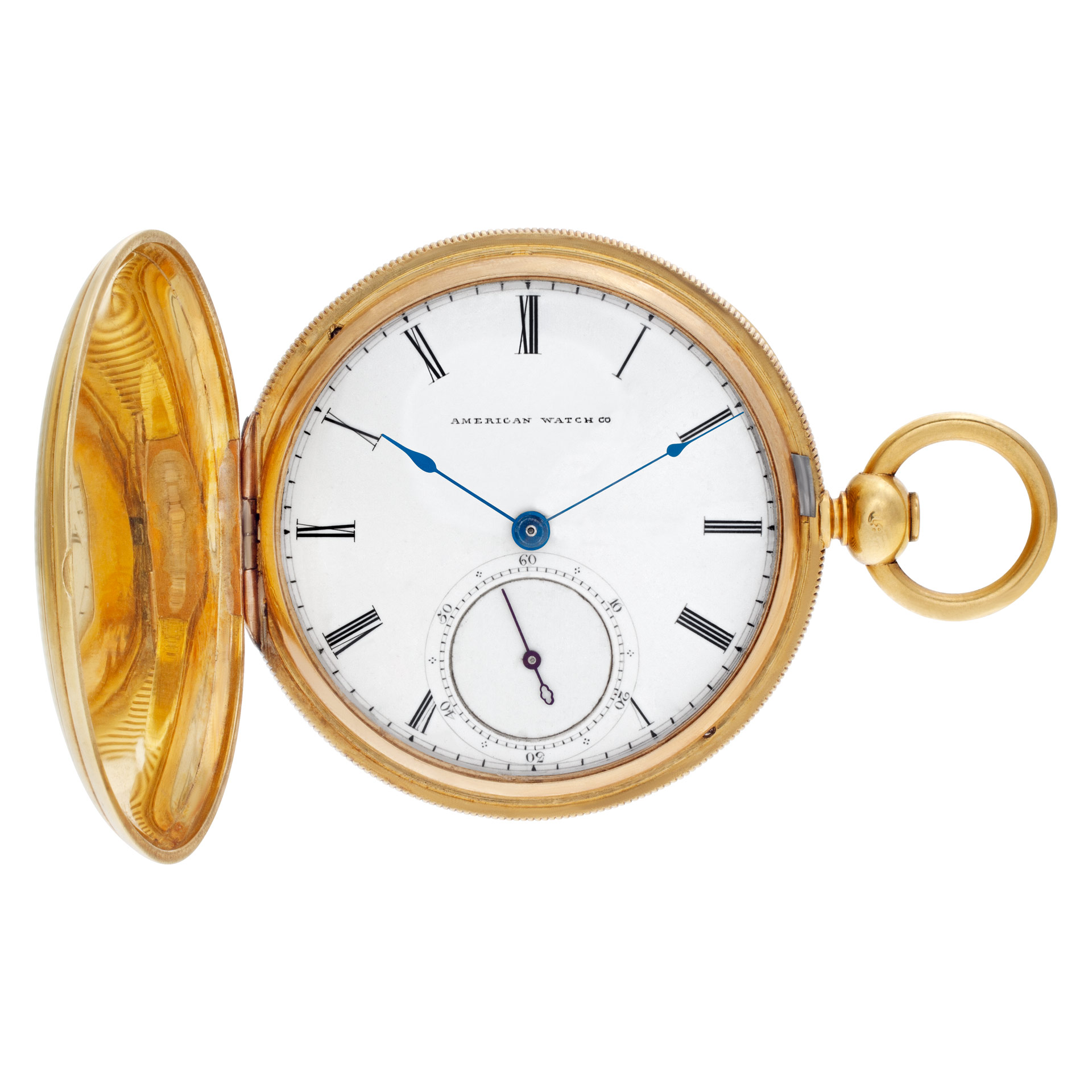 Used American pocket watch 44758 18k White dial 45mm | Gray & Sons