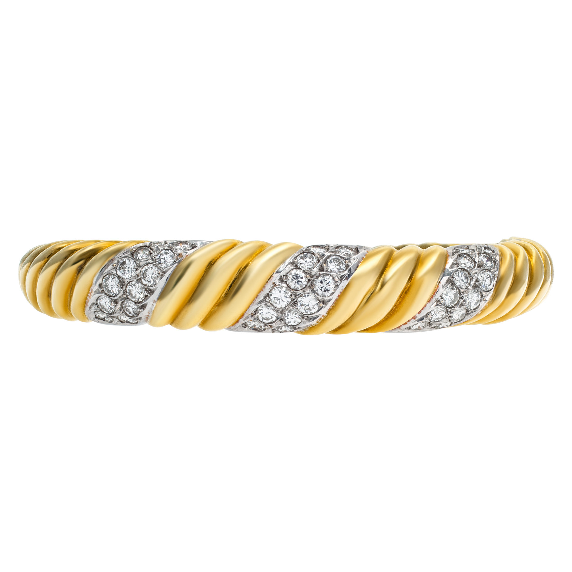Bangle with 6 rows of diamond waves in 18k gold | Gray & Sons Jewelers