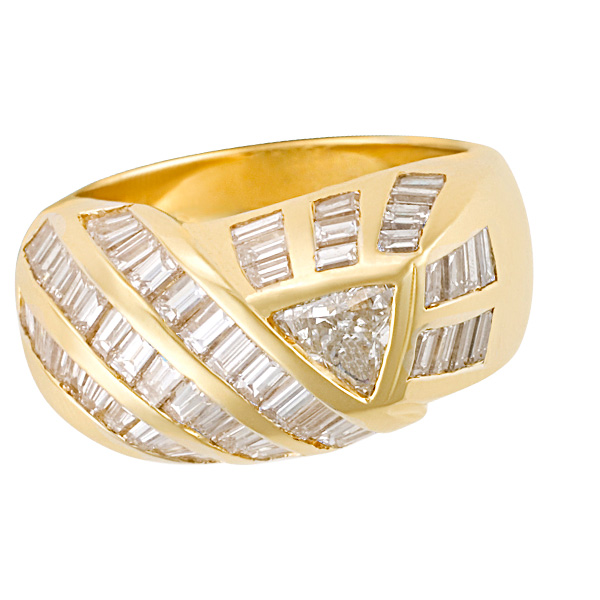 Bezel set trillian cut diamond ring | Gray & Sons Jewelers