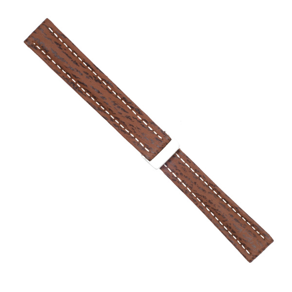 Breitling Brown Shark Skin Strap With White Stiching and | Gray & Sons