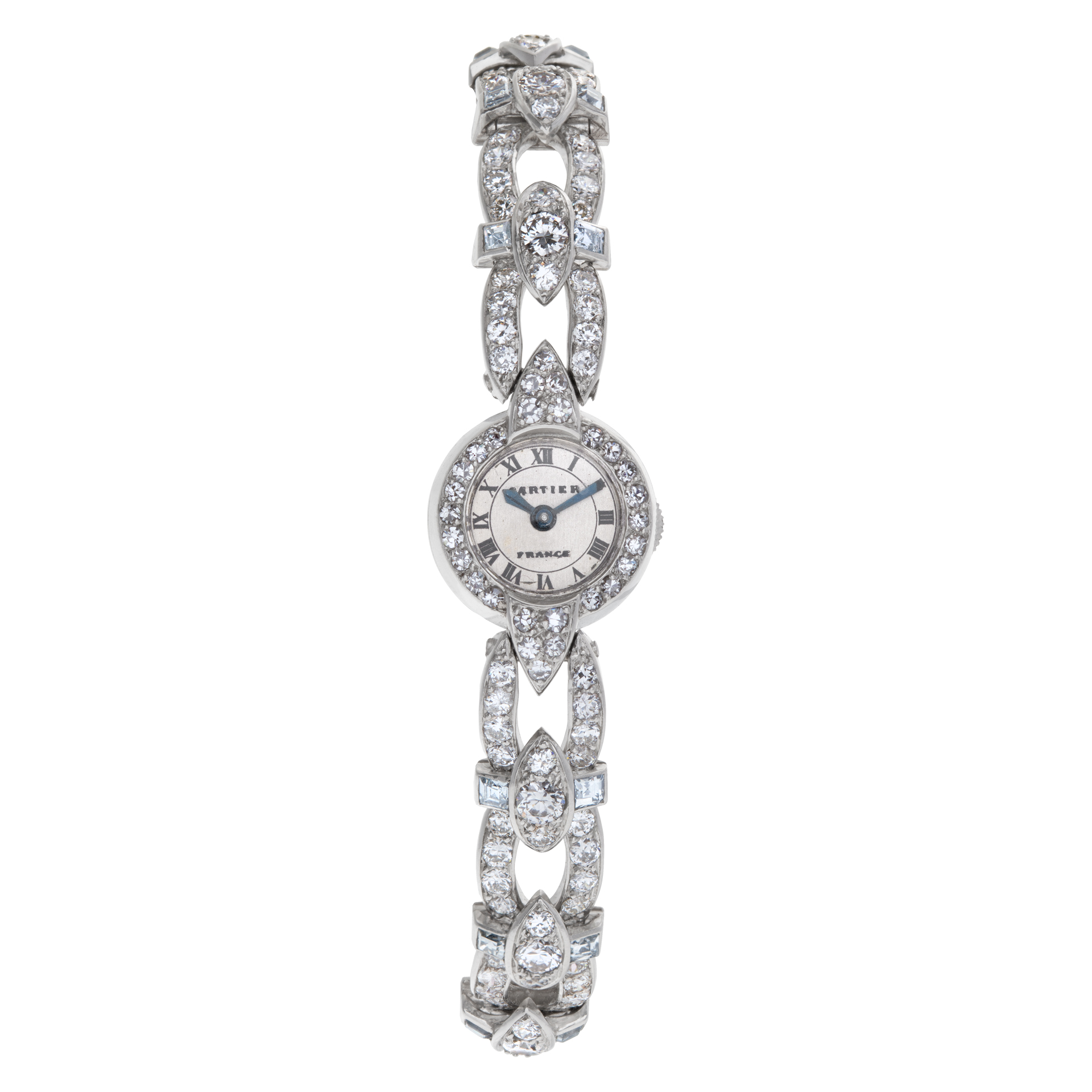 Preowned Cartier Ladies Cocktail 92826 Platinum Bracelet 4.50