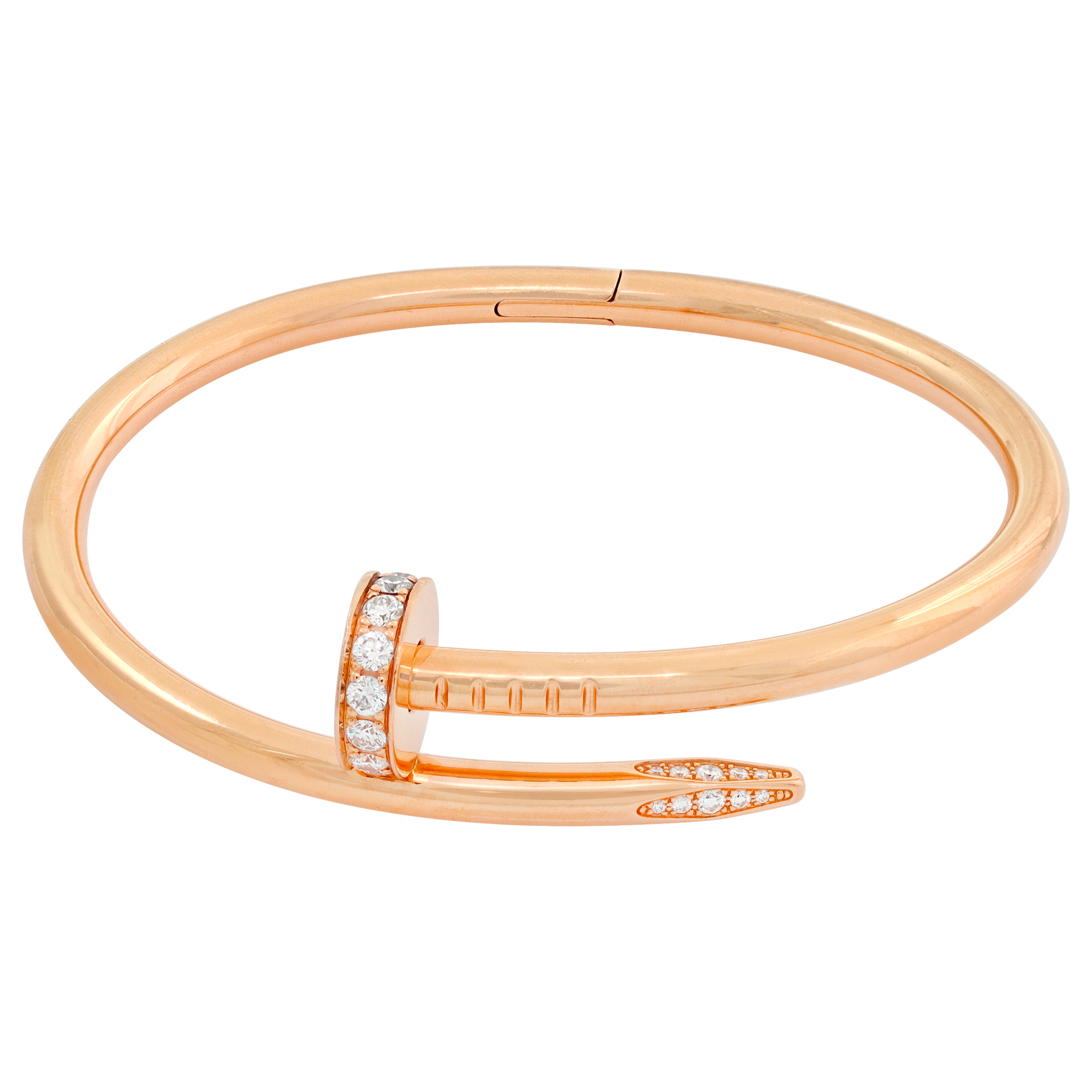 Cartier Just Un Clou In 18k Rose Gold With Diamonds Size 15