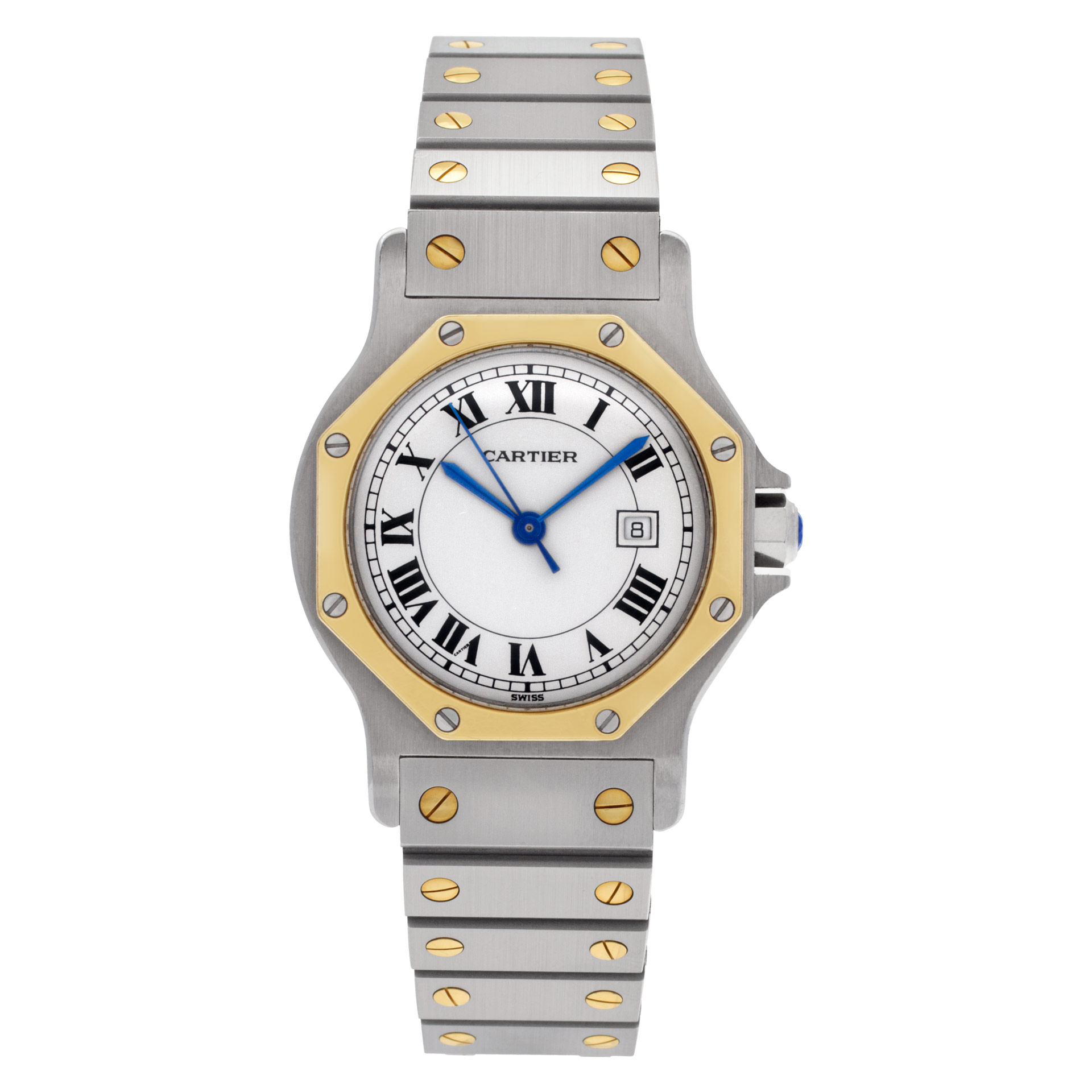 Used Cartier Santos 2966 18k & Stainless Steel White dial