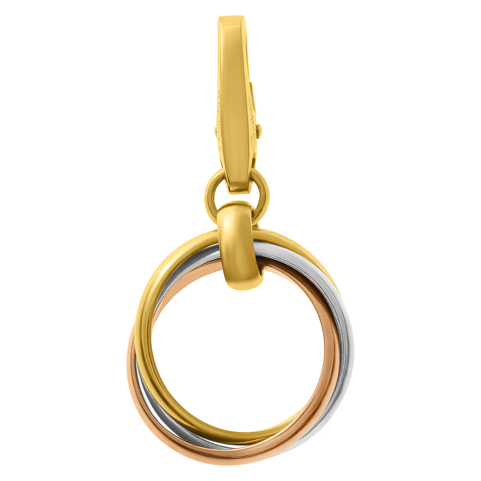 Cartier Trinity charm in 18k pink, yellow & white gold | Gray & Sons