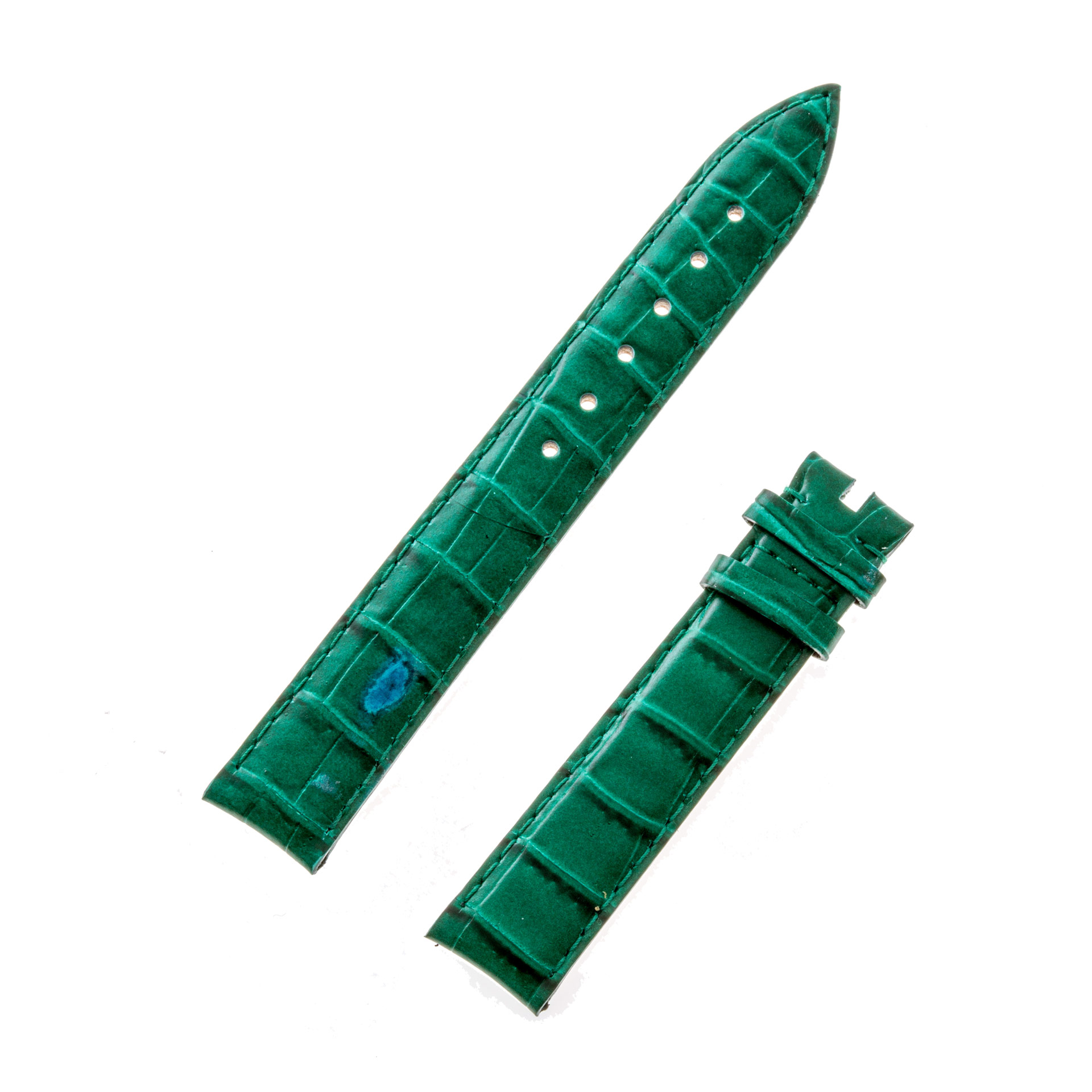 Chopard green alligator leather strap for Be Happy for tang