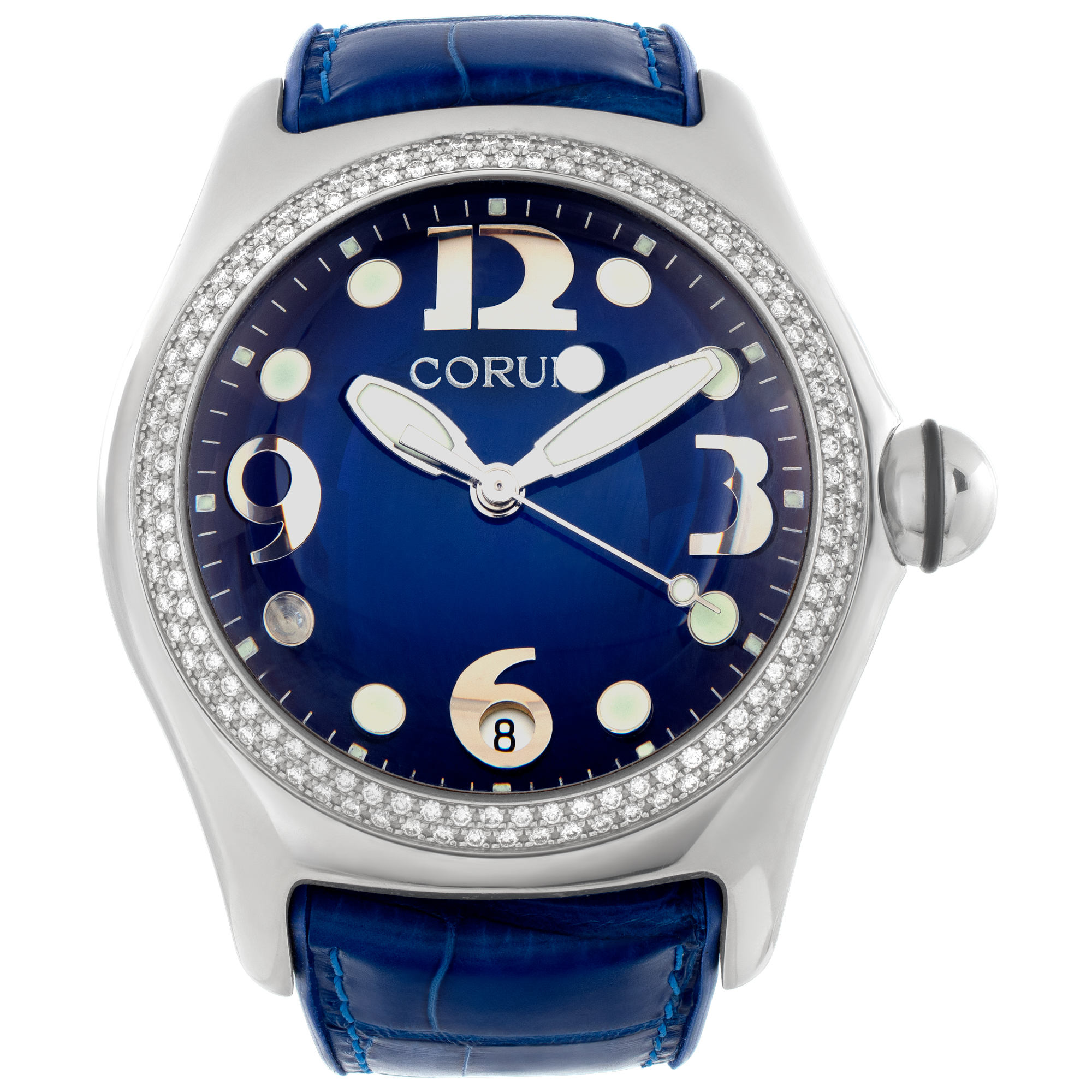 Used Corum Bubble 163.150.20 Stainless Steel Blue W526901