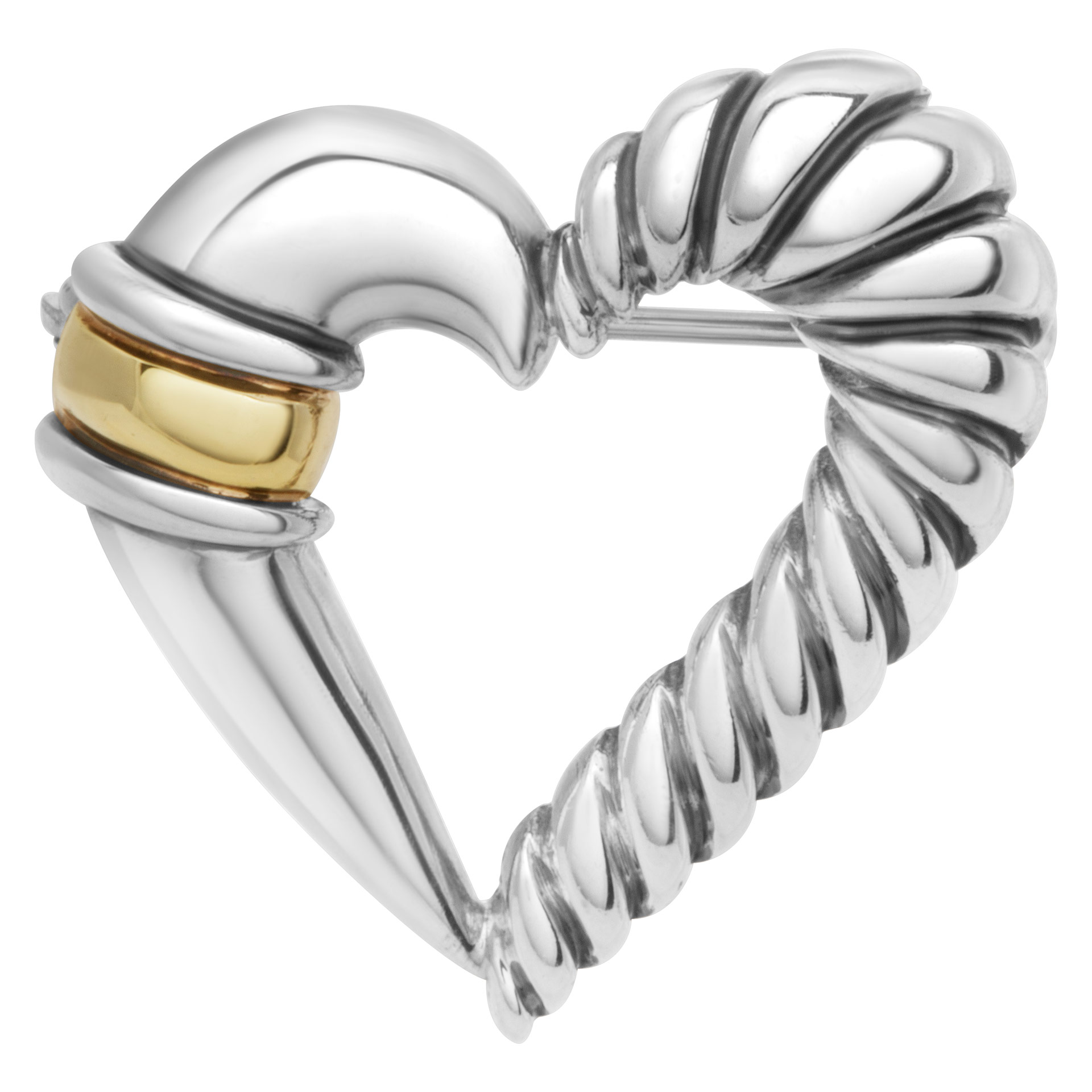 David Yurman Cable Heart Pin in 14k and sterling silver | Gray & Sons