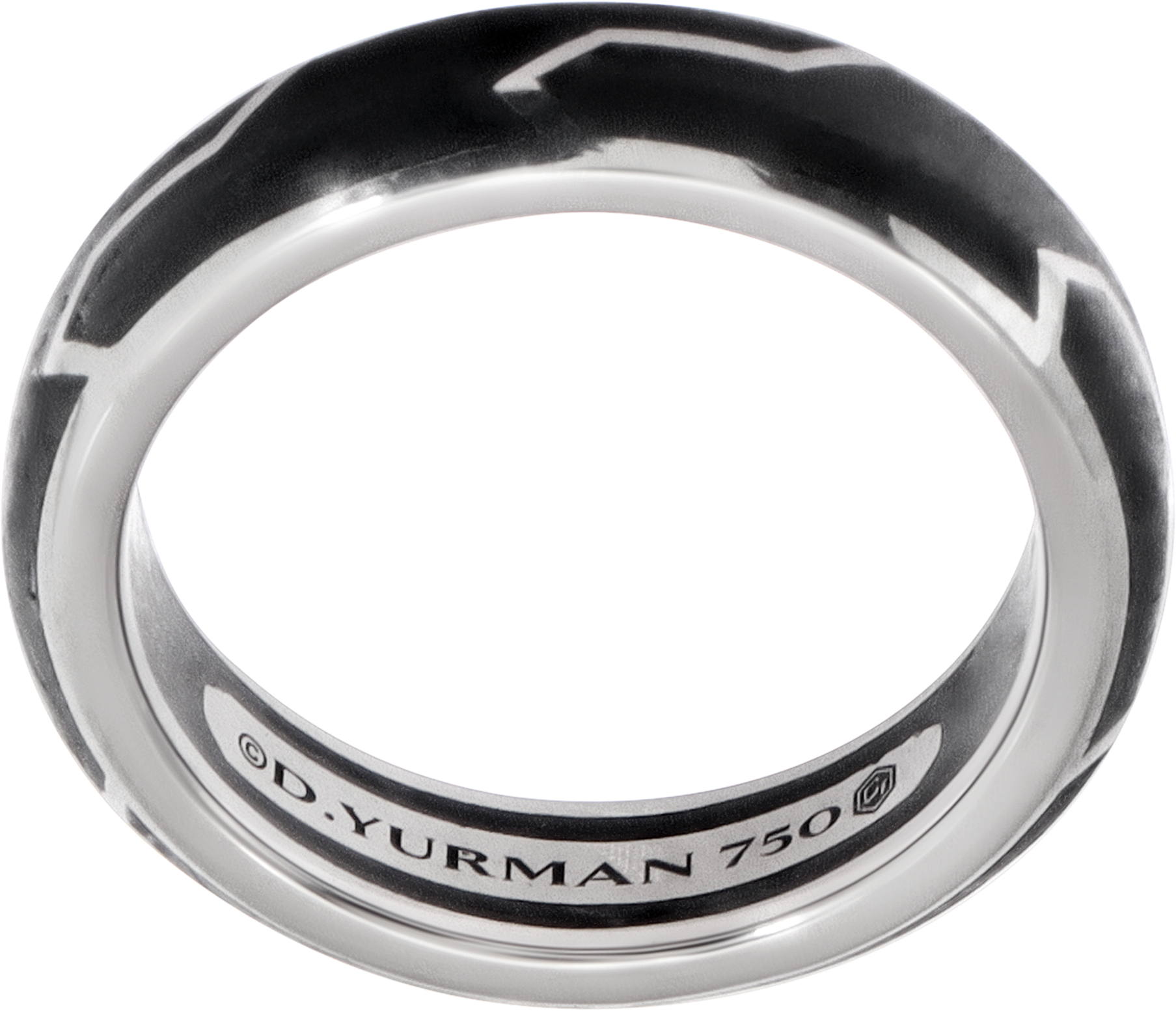 David Yurman Forged Carbon Band Ring in 18k White gold | Gray & Sons