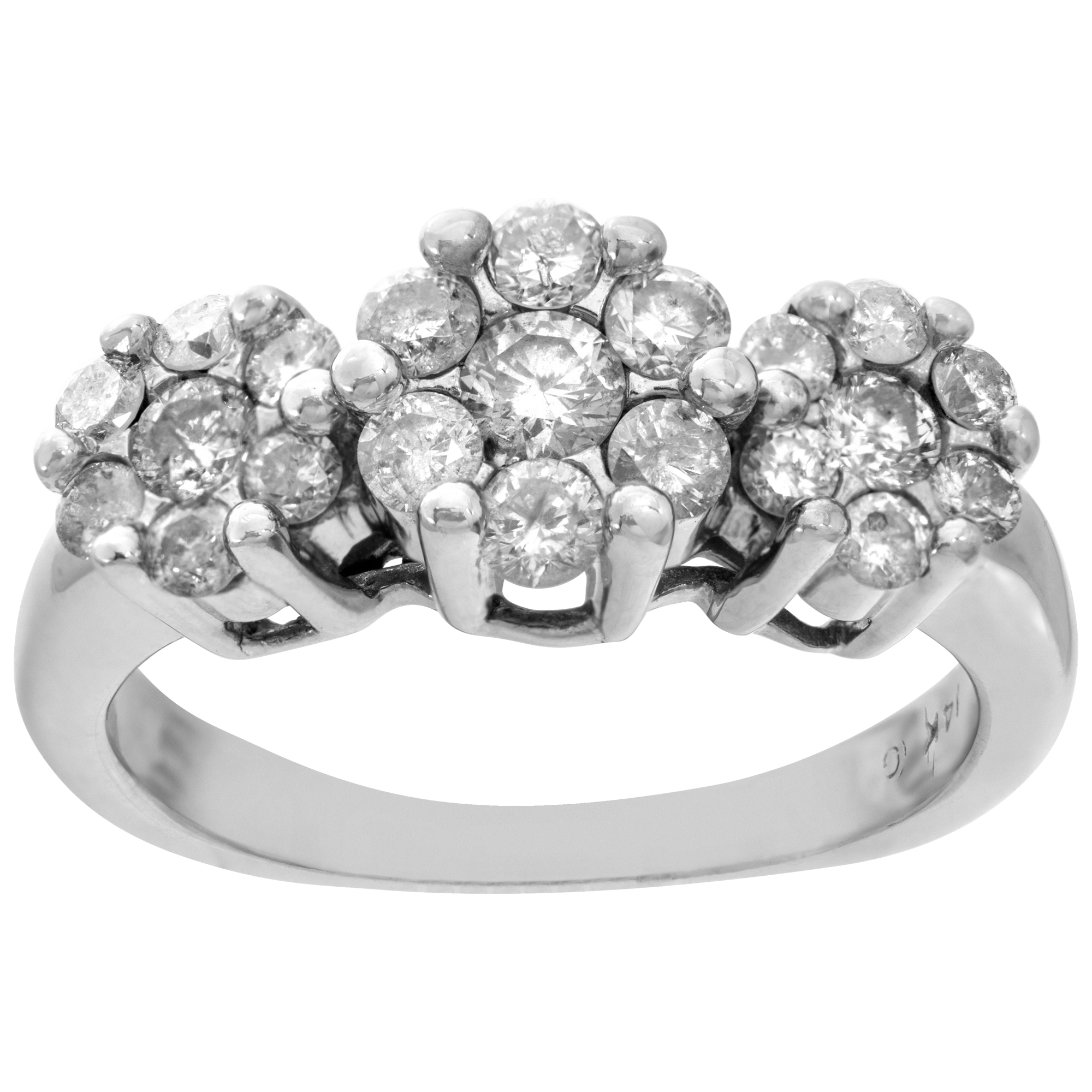Diamond flower style ring in 14k white gold | Gray & Sons Jewelers