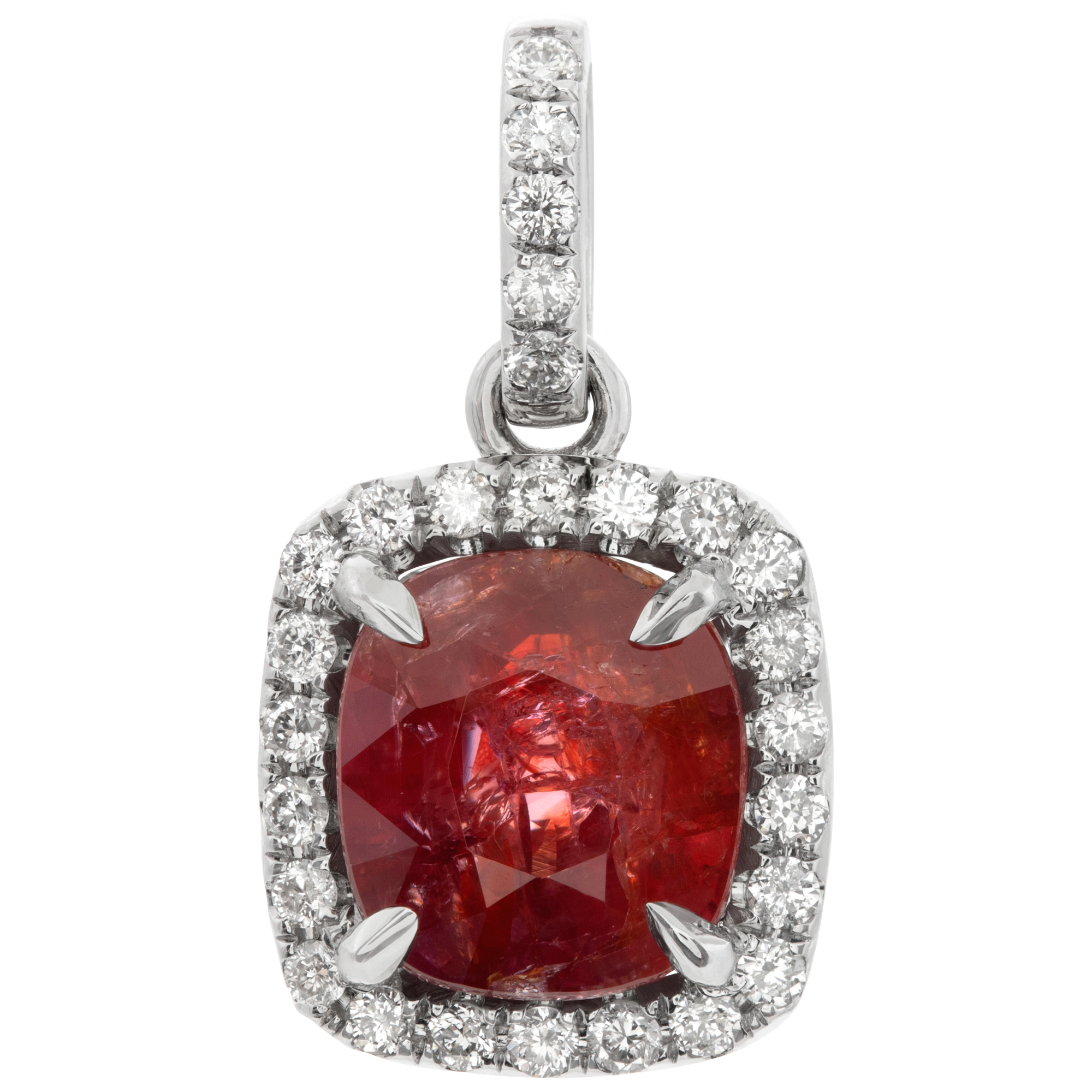 GIA certified natural red ruby cushion shape 3.03 carat pend