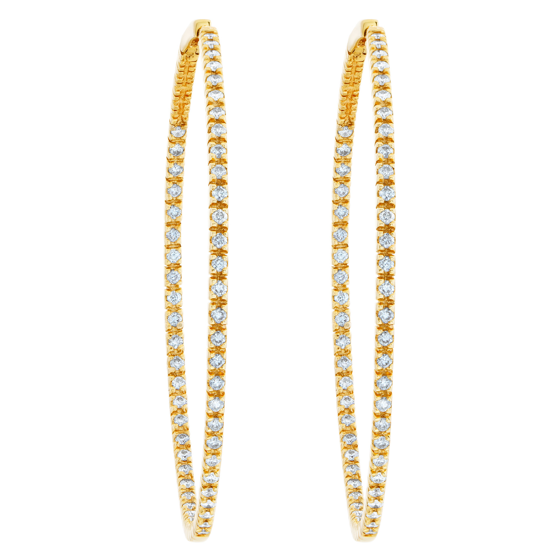 "INSIDE OUT" large thin Diamond Hoops In 18k | Gray & Sons Jewelers
