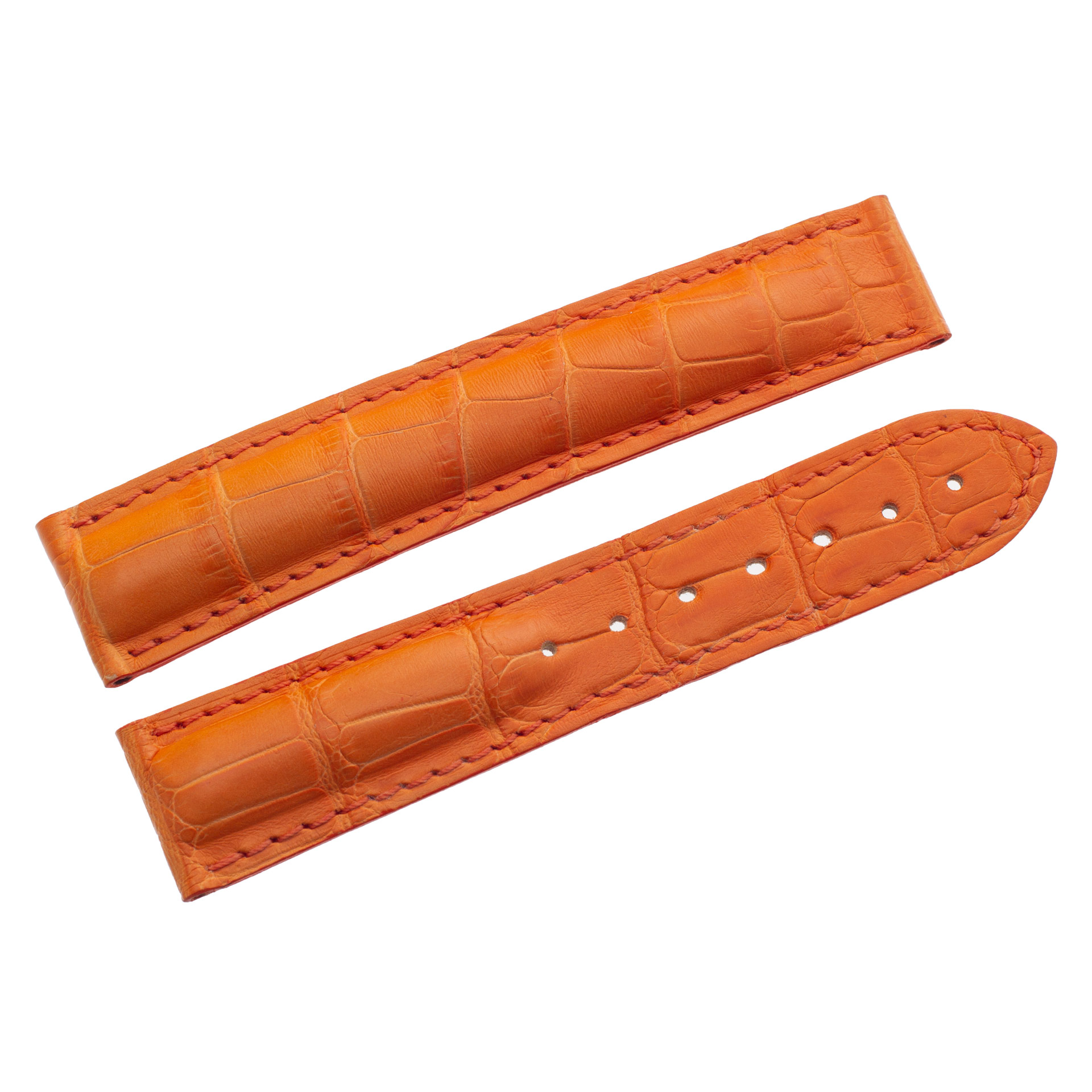 Omega bright orange alligator strap 20mm x 18mm | Gray & Sons Jewelers