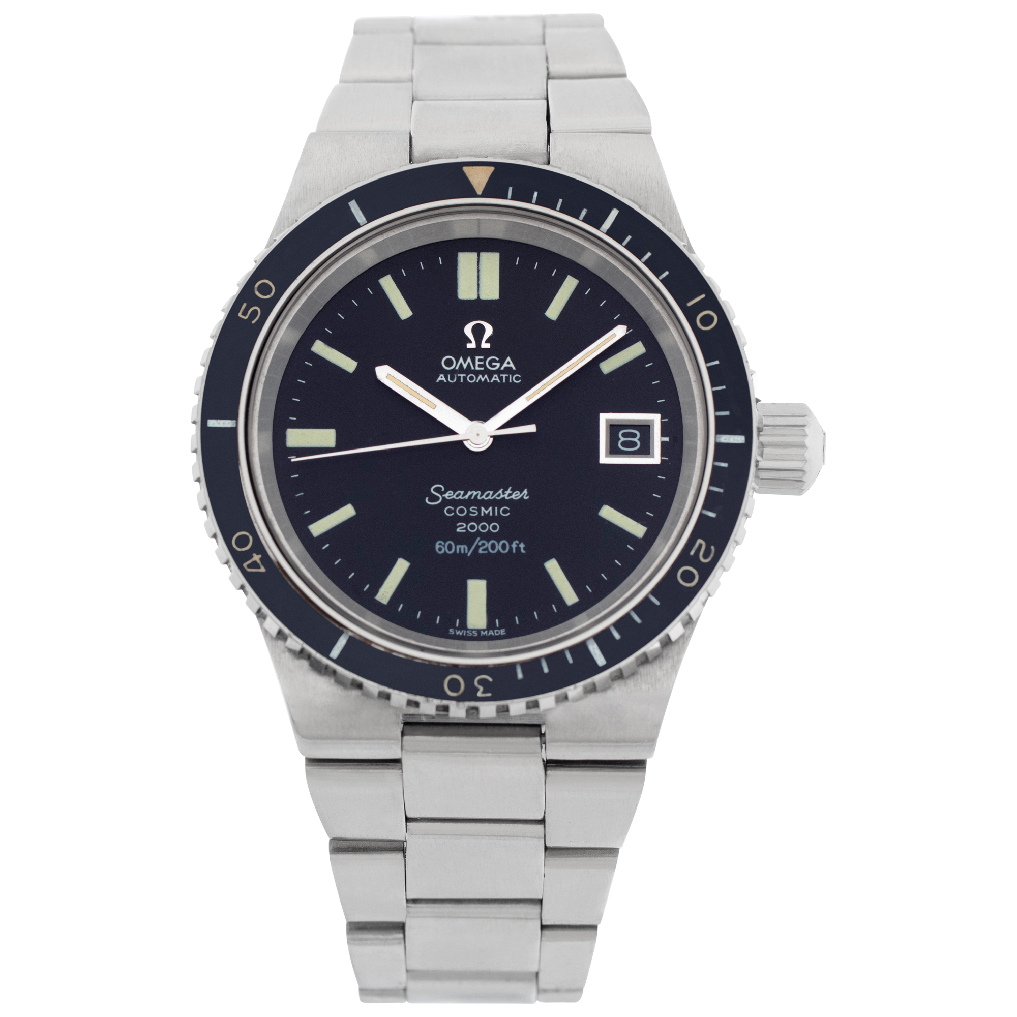 Pre-owned Omega Seamaster 166137 Stainless Steel Black dial