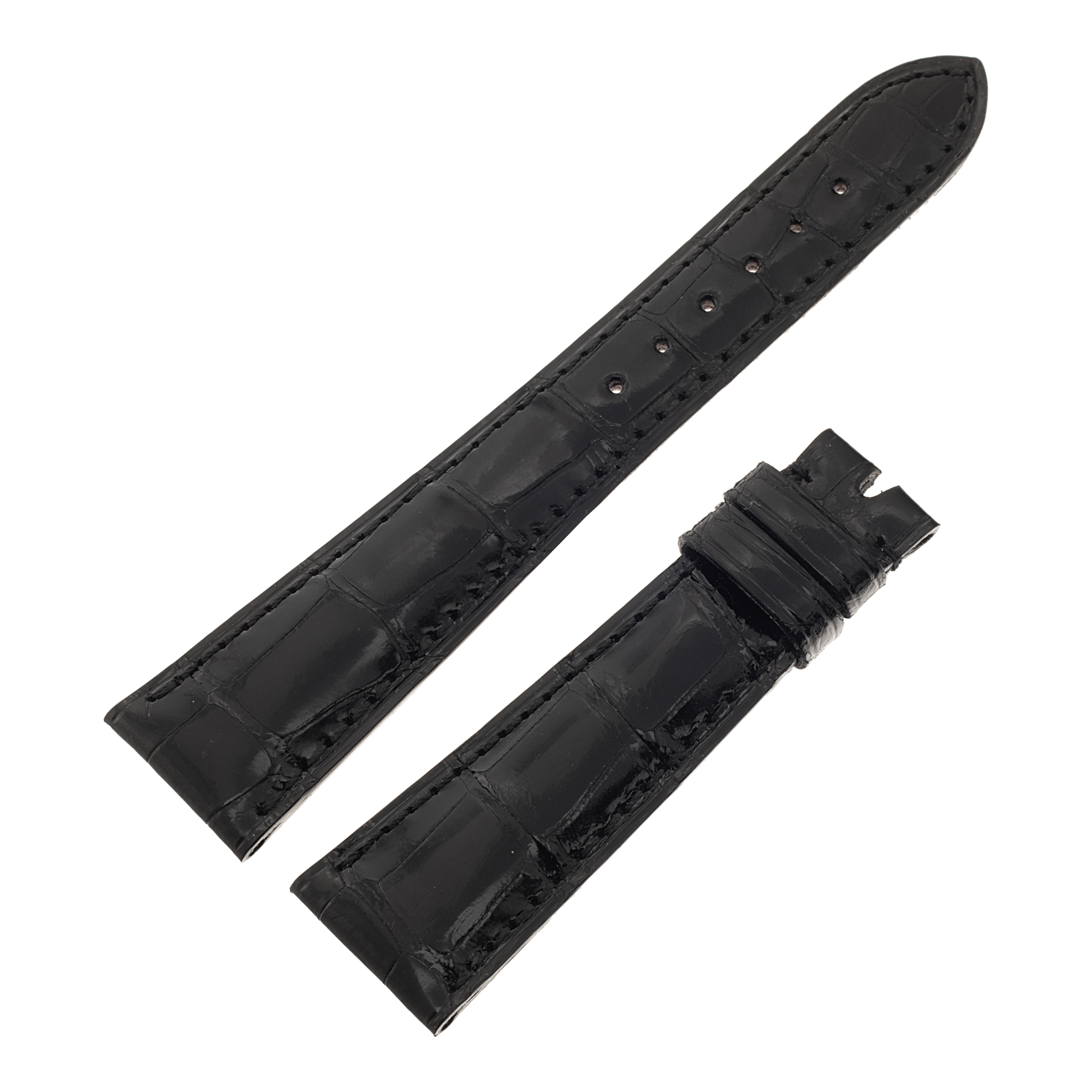 Patek Philippe black shiny alligator strap (19mm N516417 | Gray & Sons