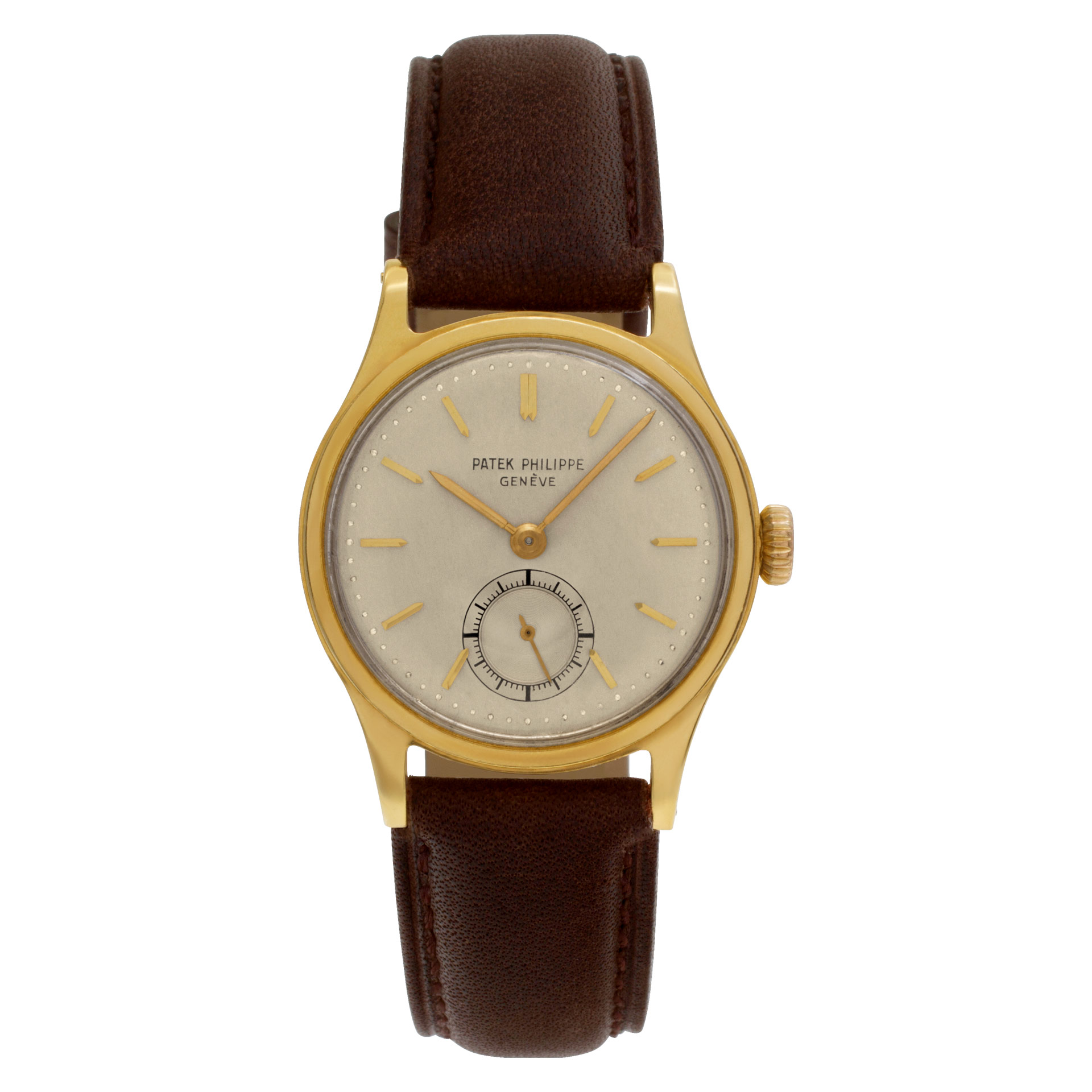 Pre-owned Patek Philippe Calatrava 2451 18k Cream dial 30mm