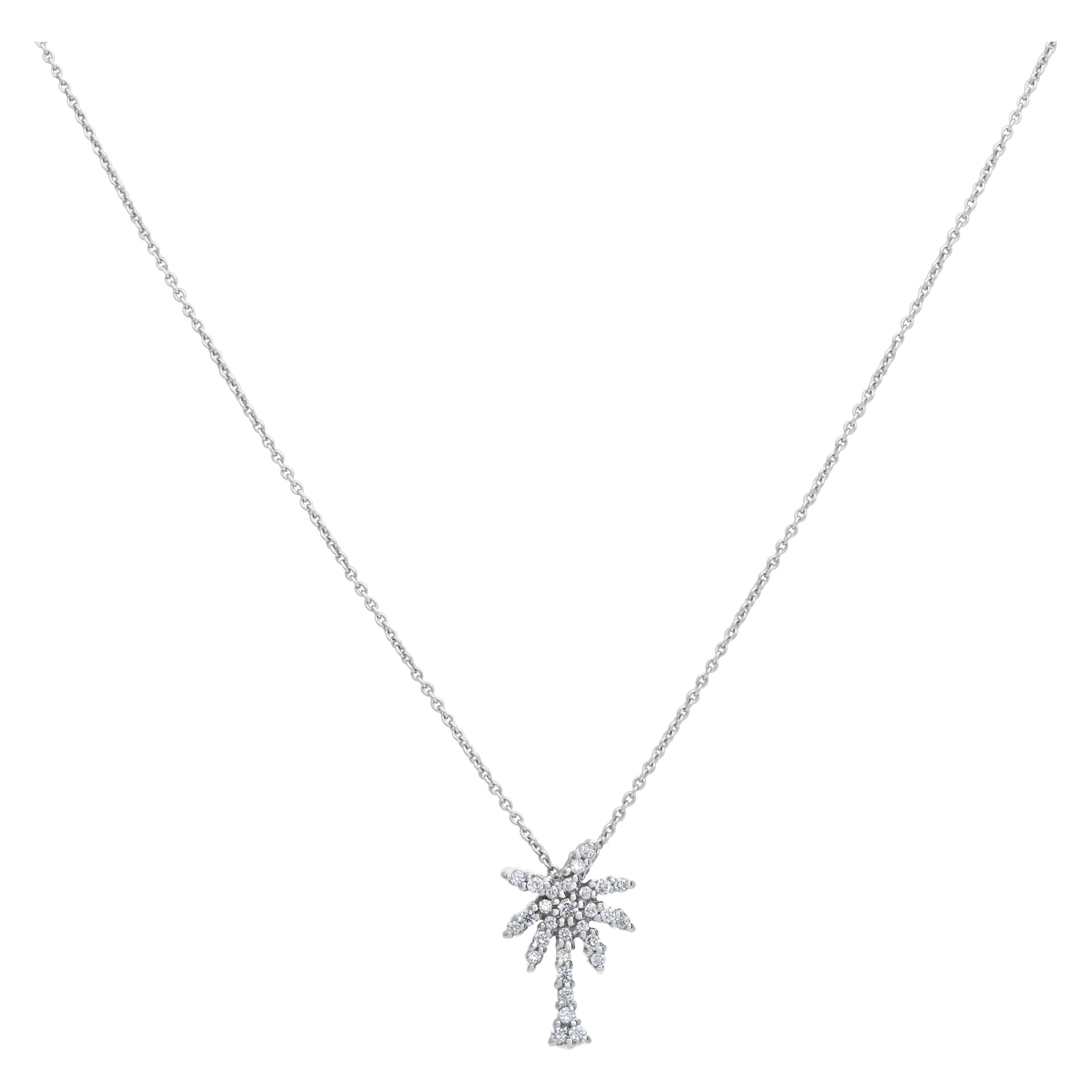 Roberto Coin diamond palm tree in 18k white gold | Gray & Sons