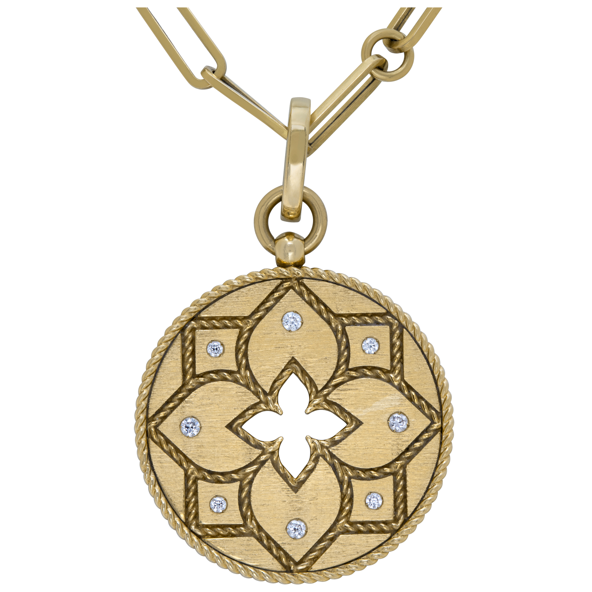 Roberto Coin "Venetian Princess" satin medallion with flower