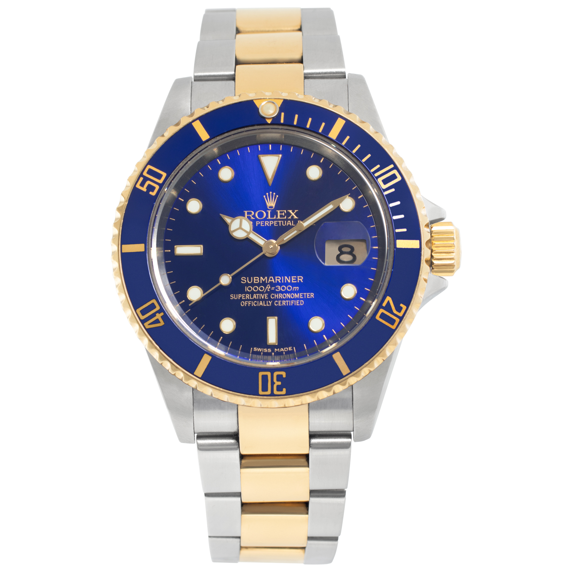 Pre-owned Rolex Submariner 16613T Stainless Steel Blue dial