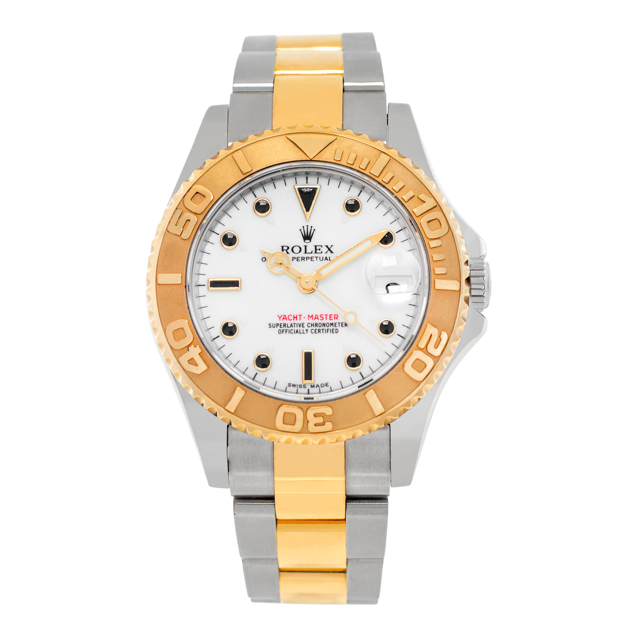 Pre-owned Rolex Yacht-Master 168623 18k & steel 35mm auto