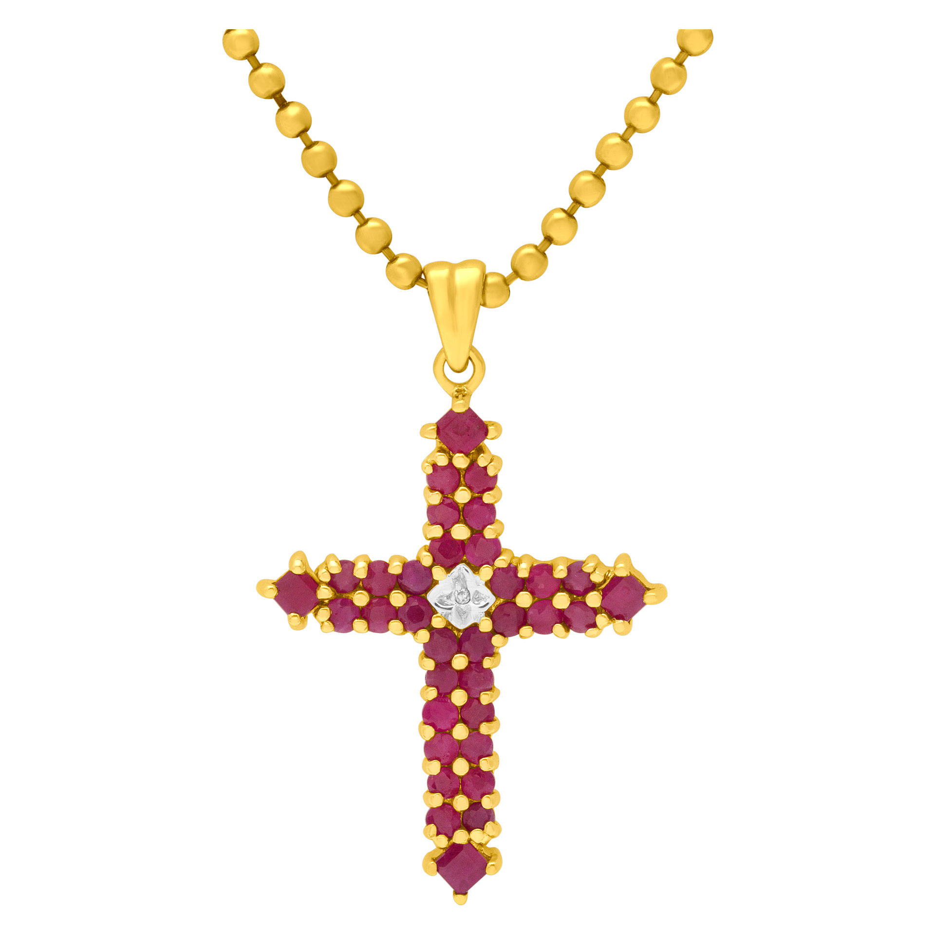 Ruby cross necklace in 14k | Gray & Sons Jewelers