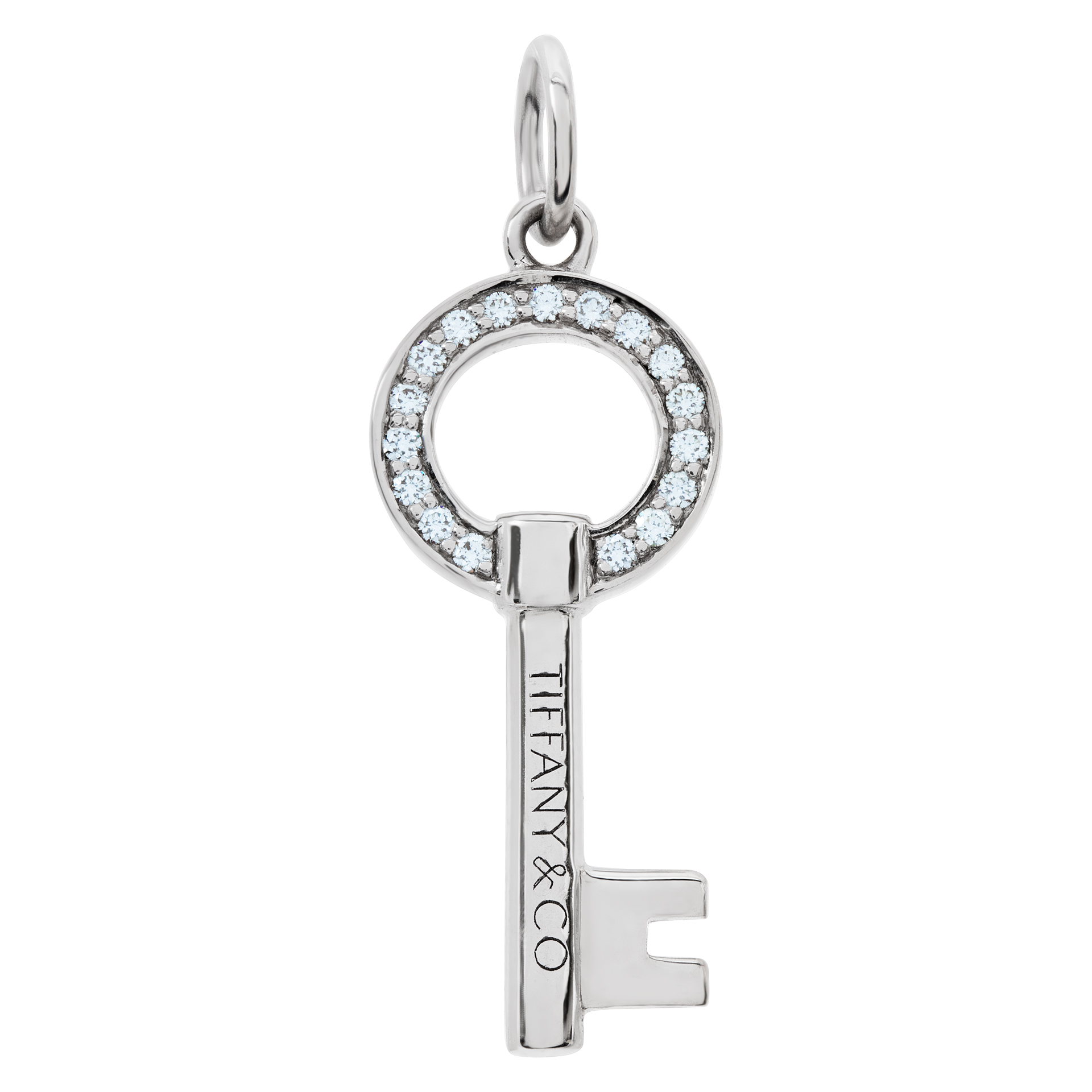Tiffany & Co. Modern Keys Open Round Key Pendant 18k With