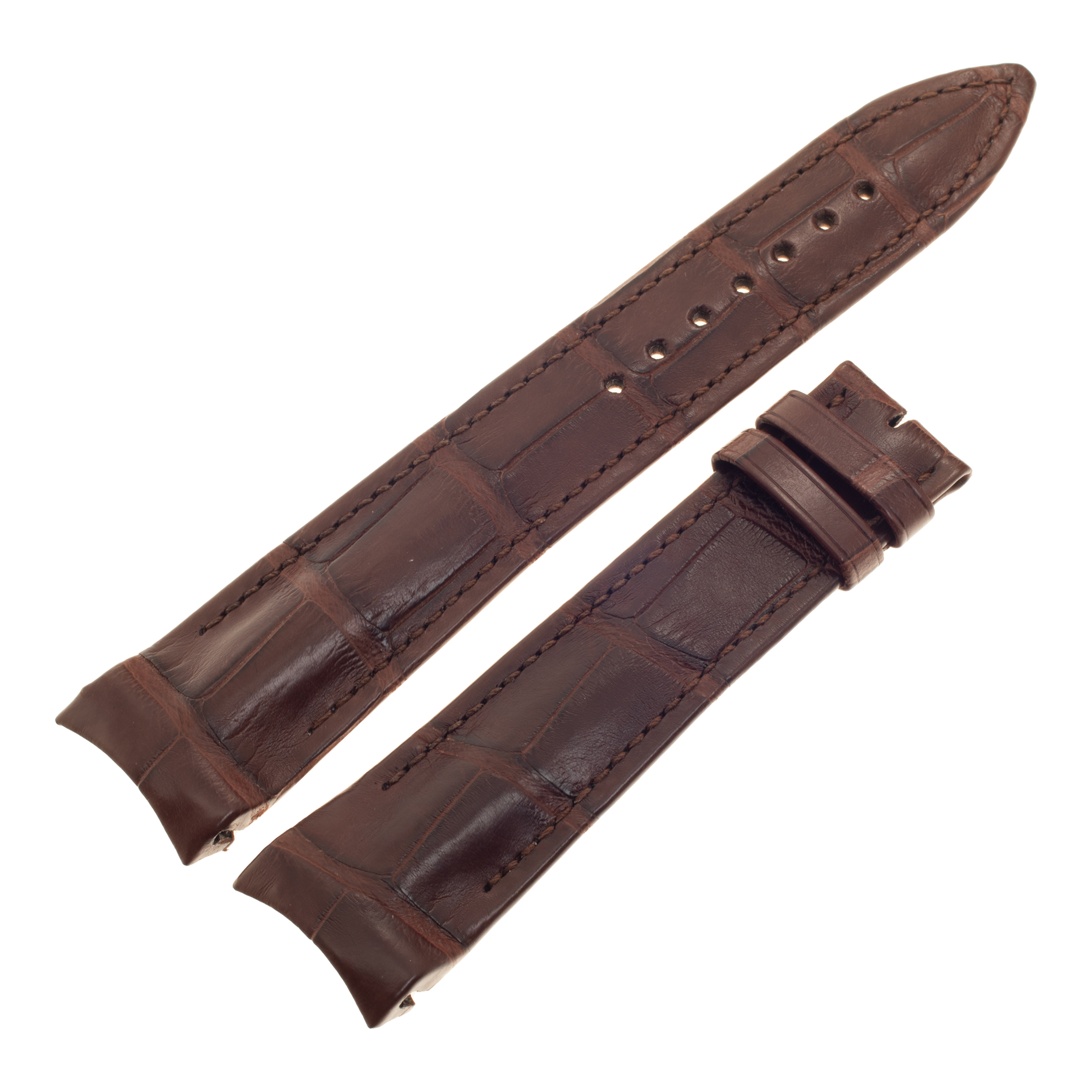 Ulysse Narding extra long brown alligator (22mm x18mm) | Gray & Sons
