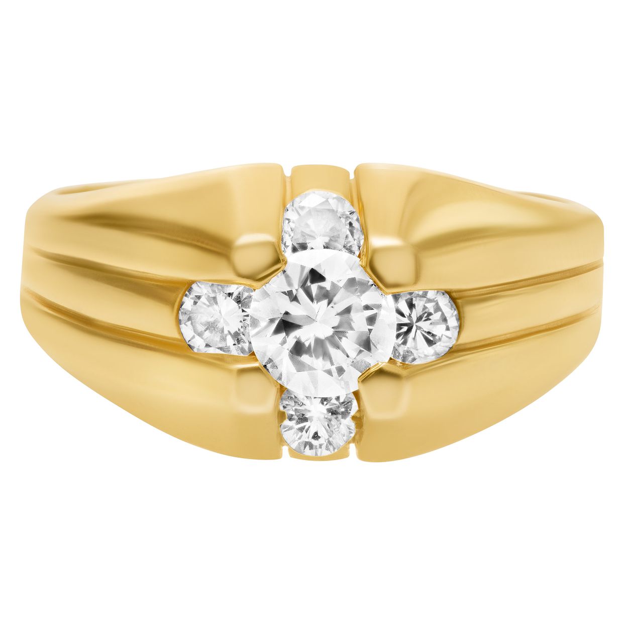 14k ring with 4 diamonds and 1 center diamond | Gray & Sons Jewelers