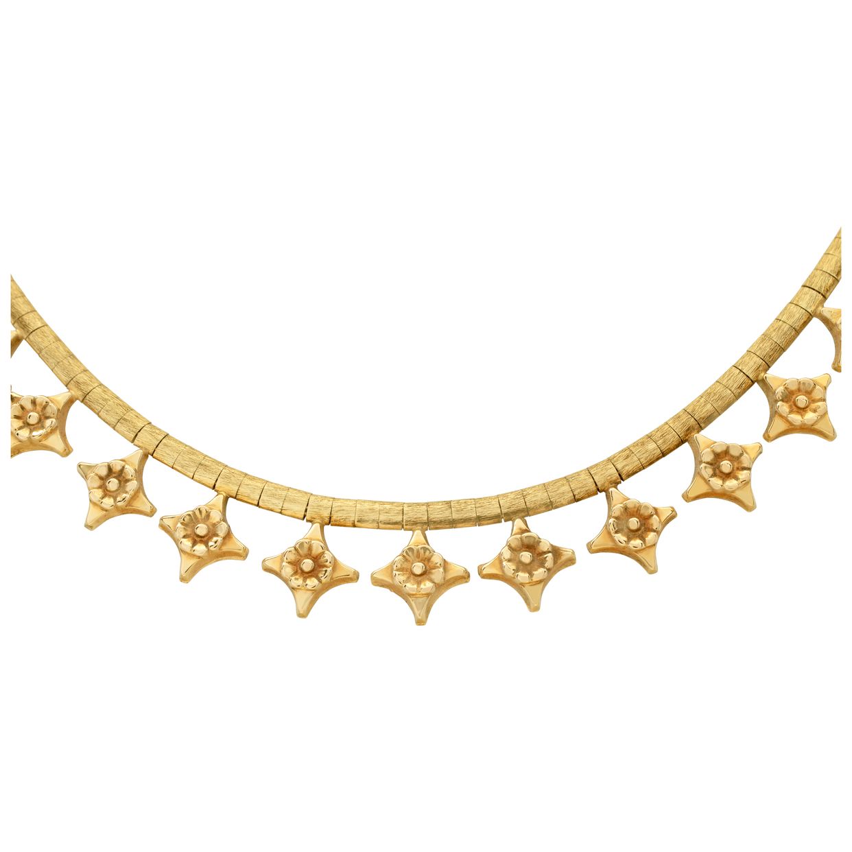 18k Yellow Gold Star Flower Link Chain Style Necklace | Gray & Sons