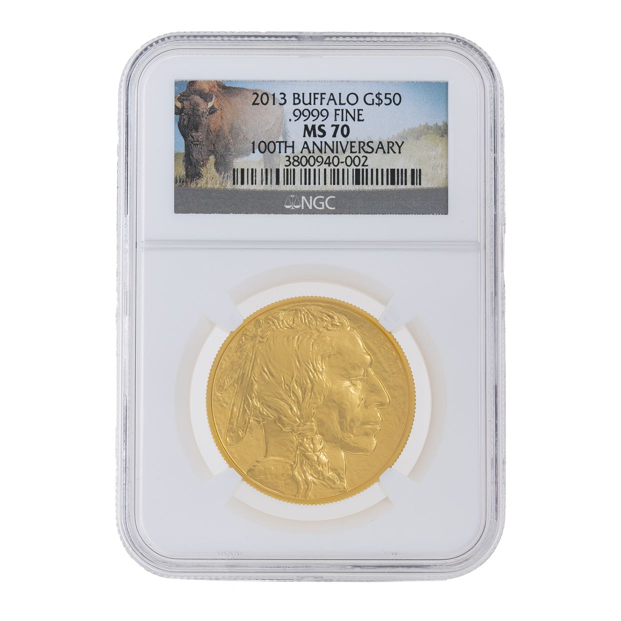 2013 $50 US Gold Buffalo 100th Anniversary MS70 NGC | Gray & Sons