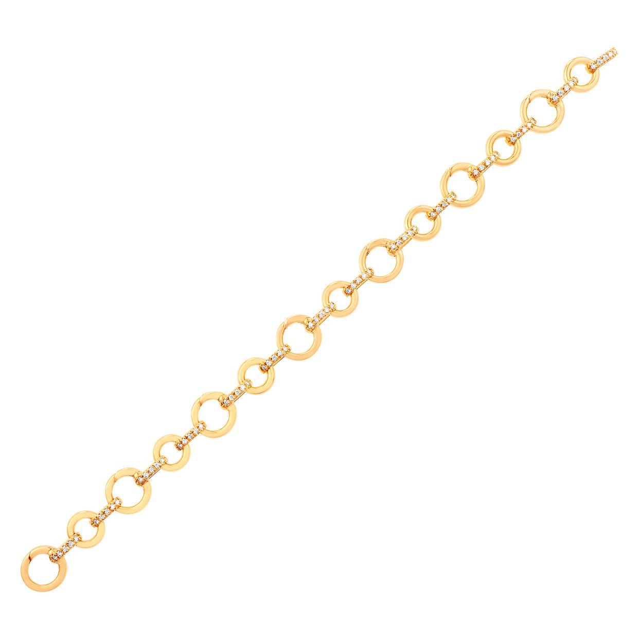 Aaron Basha 18k pink gold chain bracelet with diamonds | Gray & Sons