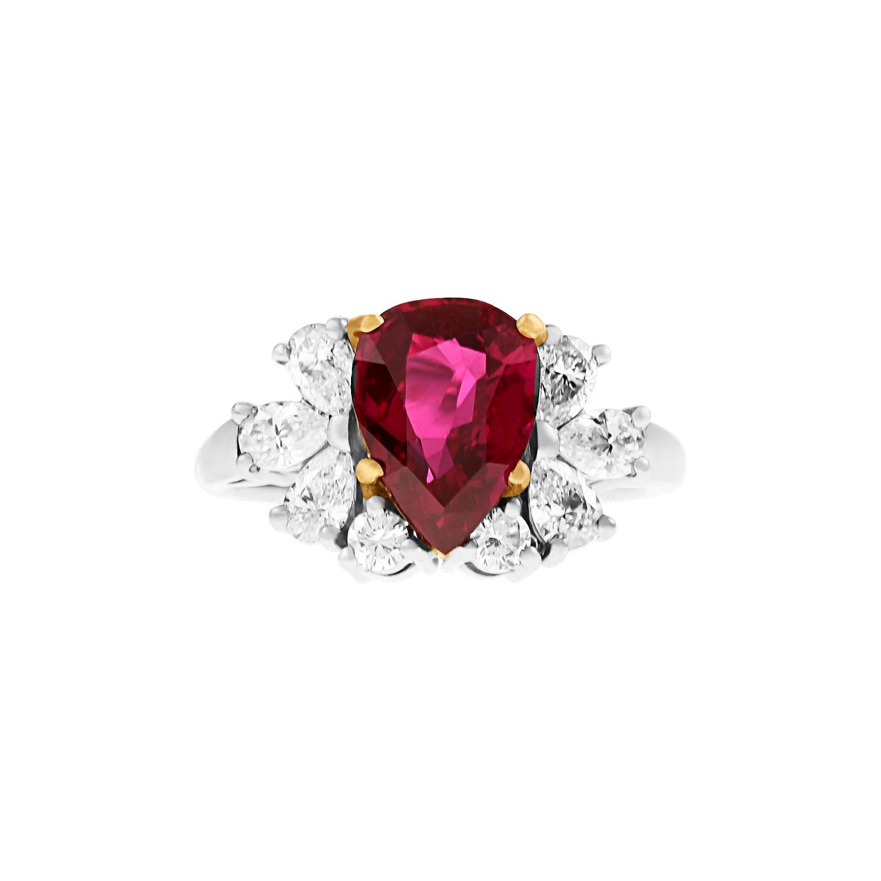AGL certified Thai heated ruby ring in 18k & platinum. 2.83 carat