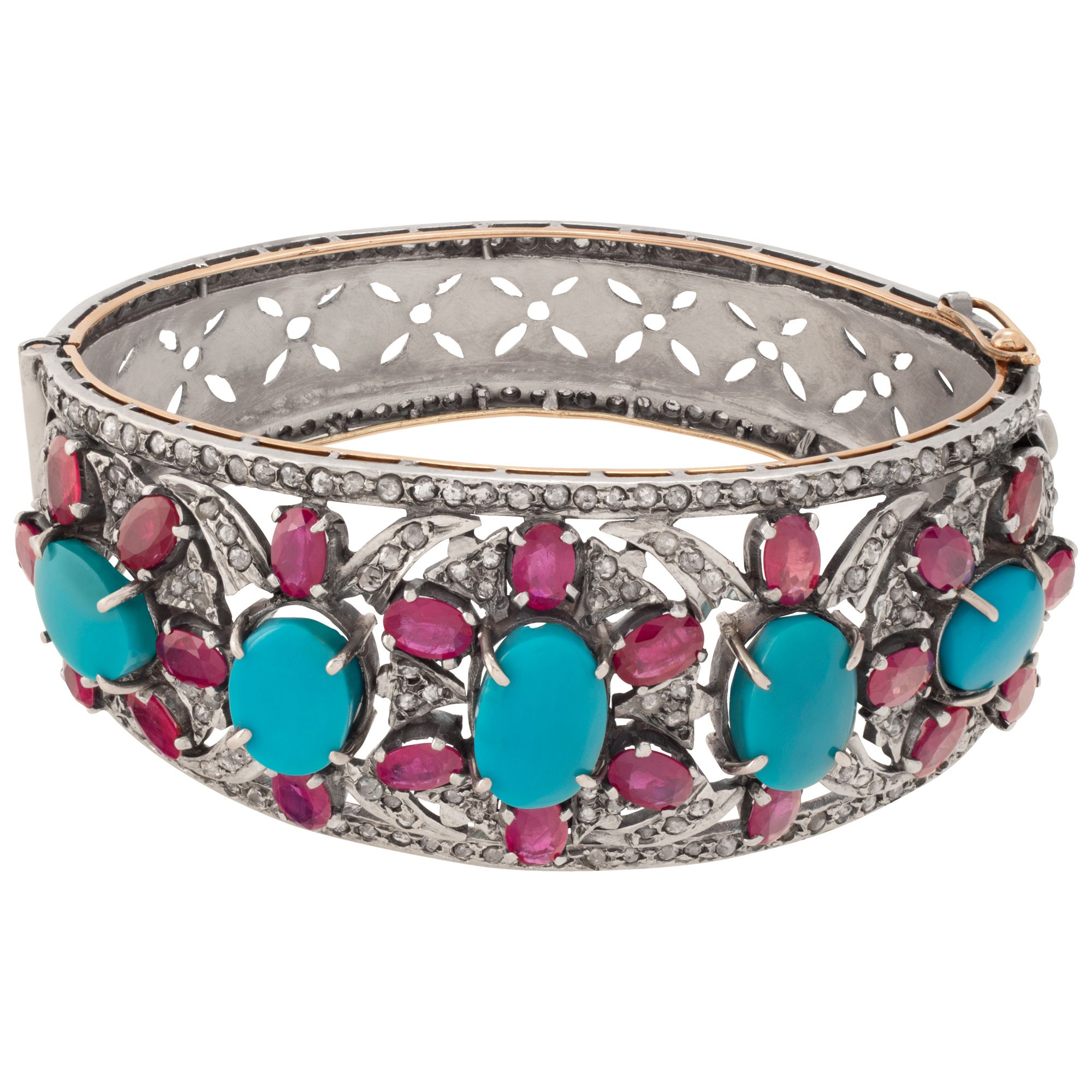 antique silver hinged bangle