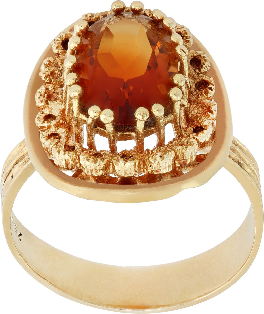 Antique Victorian period ring (circa 1900) with an orange