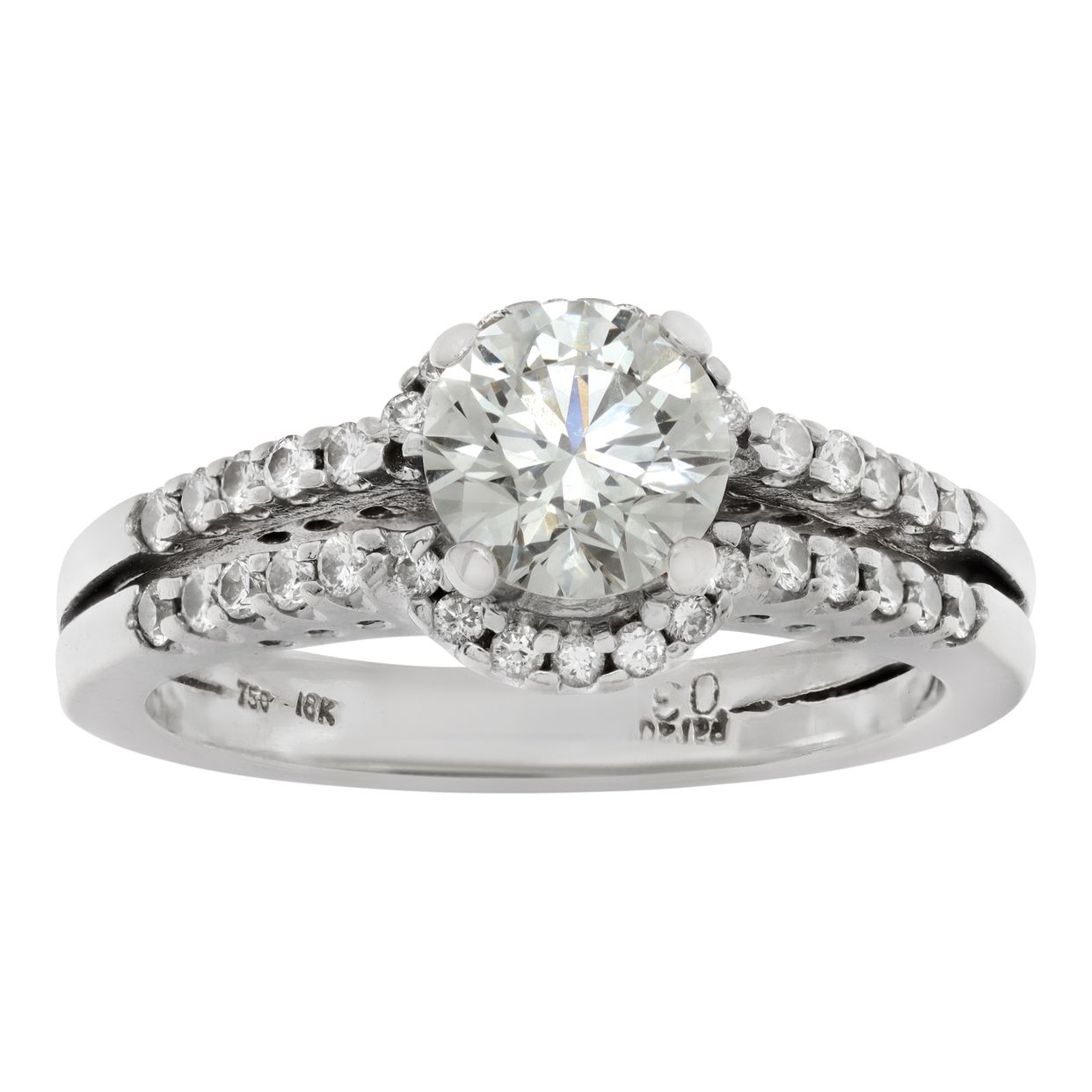 Approx 0.75ct Rbc Diamond In A Split Shank In 18k White Gold