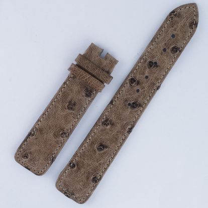 Bertolucci light brown Ostrich strap (18x16) 18mm by lug end