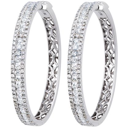 Big diamond hoops in 18k white gold | Gray & Sons Jewelers