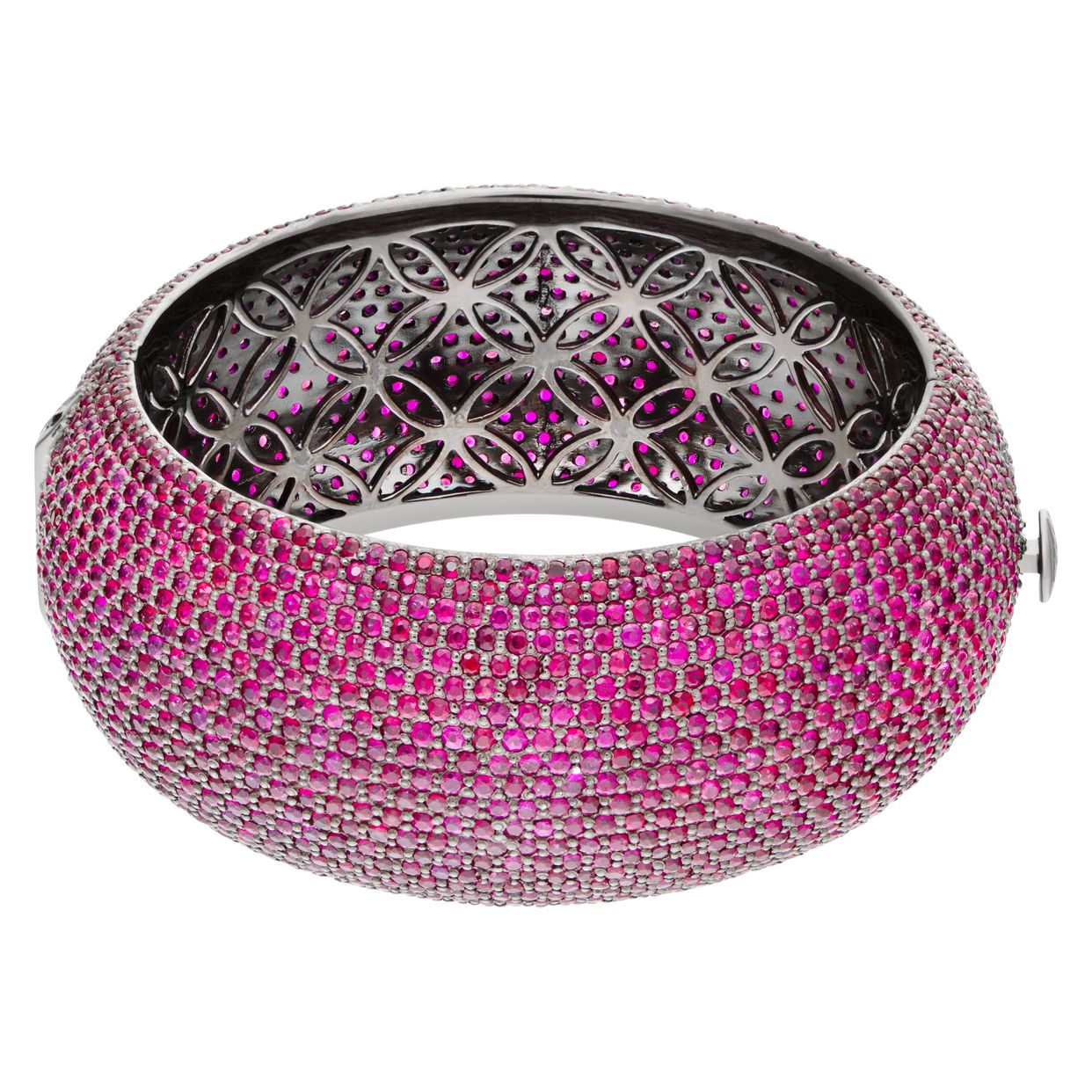 Bold silver ruby cuff with 57.45 carats in rubies | Gray & Sons