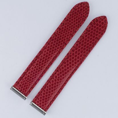 Boucheron red leather strap 15mm 3.5" long both pieces | Gray & Sons
