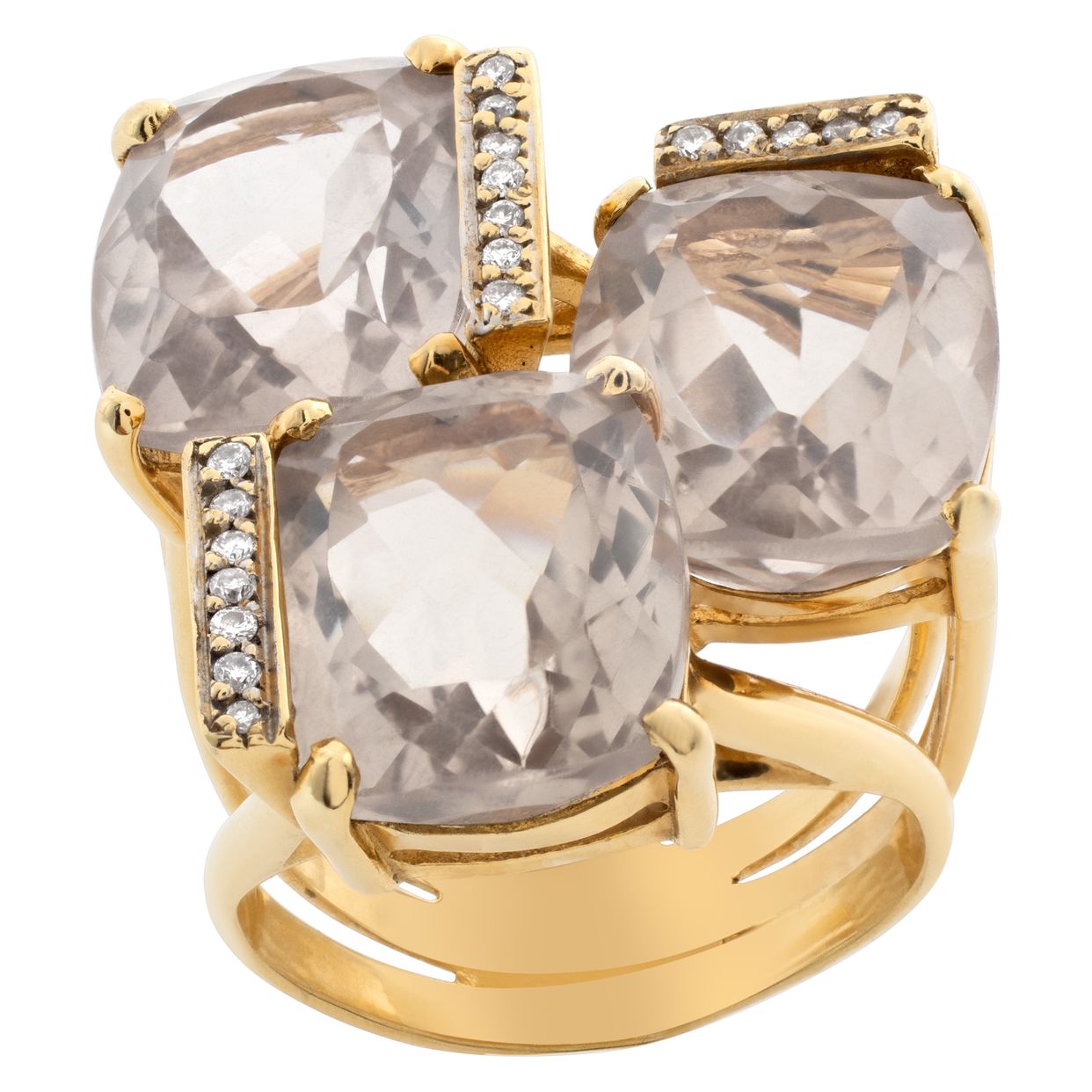 Brazilian designer "Carla Amorim" Topaz and diamonds ring set
