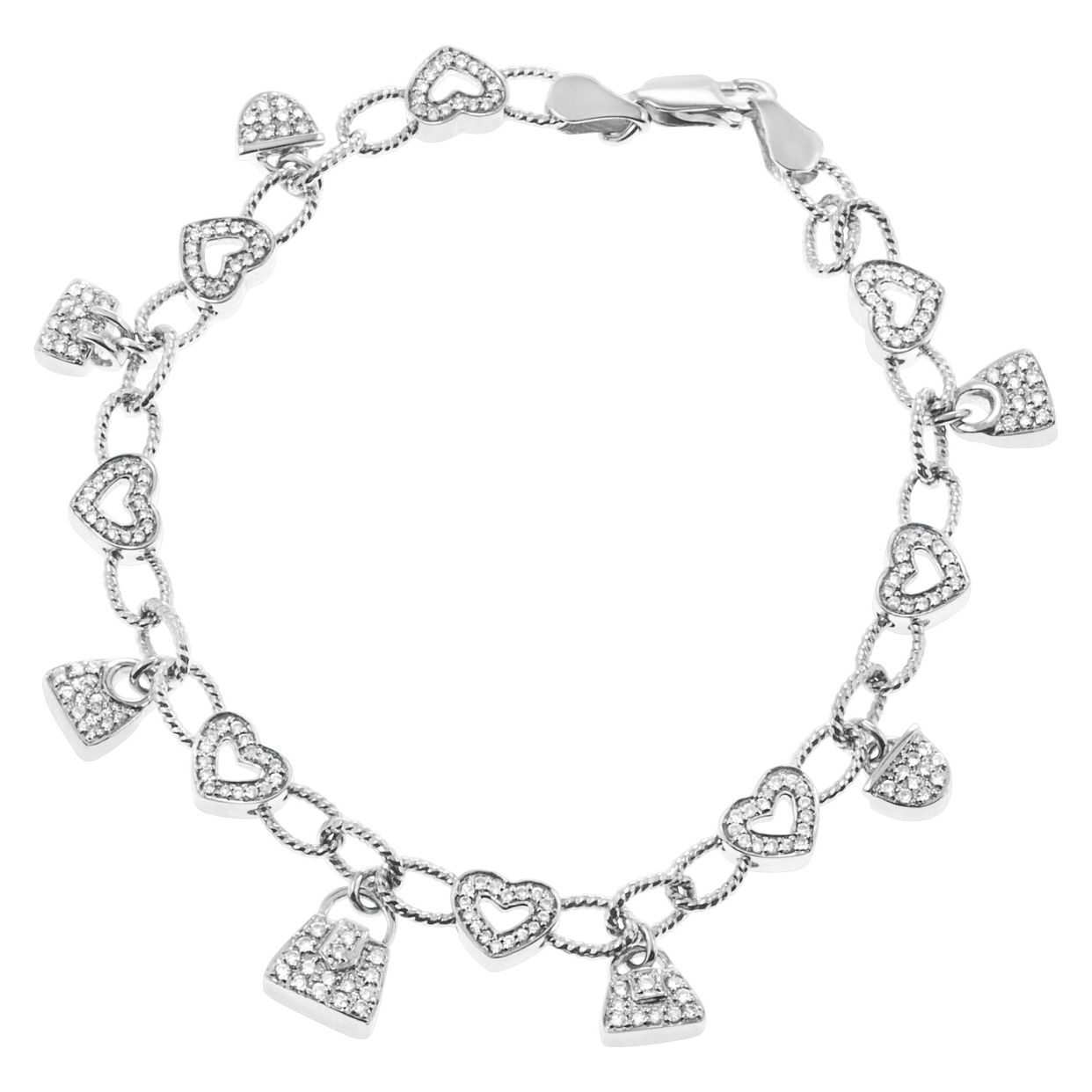 Breathtaking diamond bracelet with sweet diamond hearts and