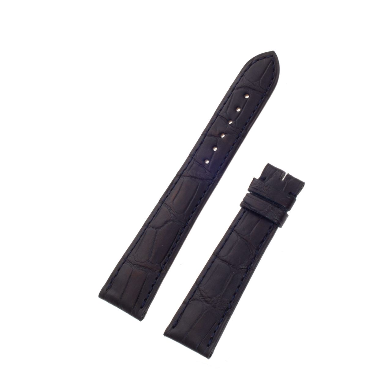 Breguet matte black alligator strap for tang clasp (20mm x