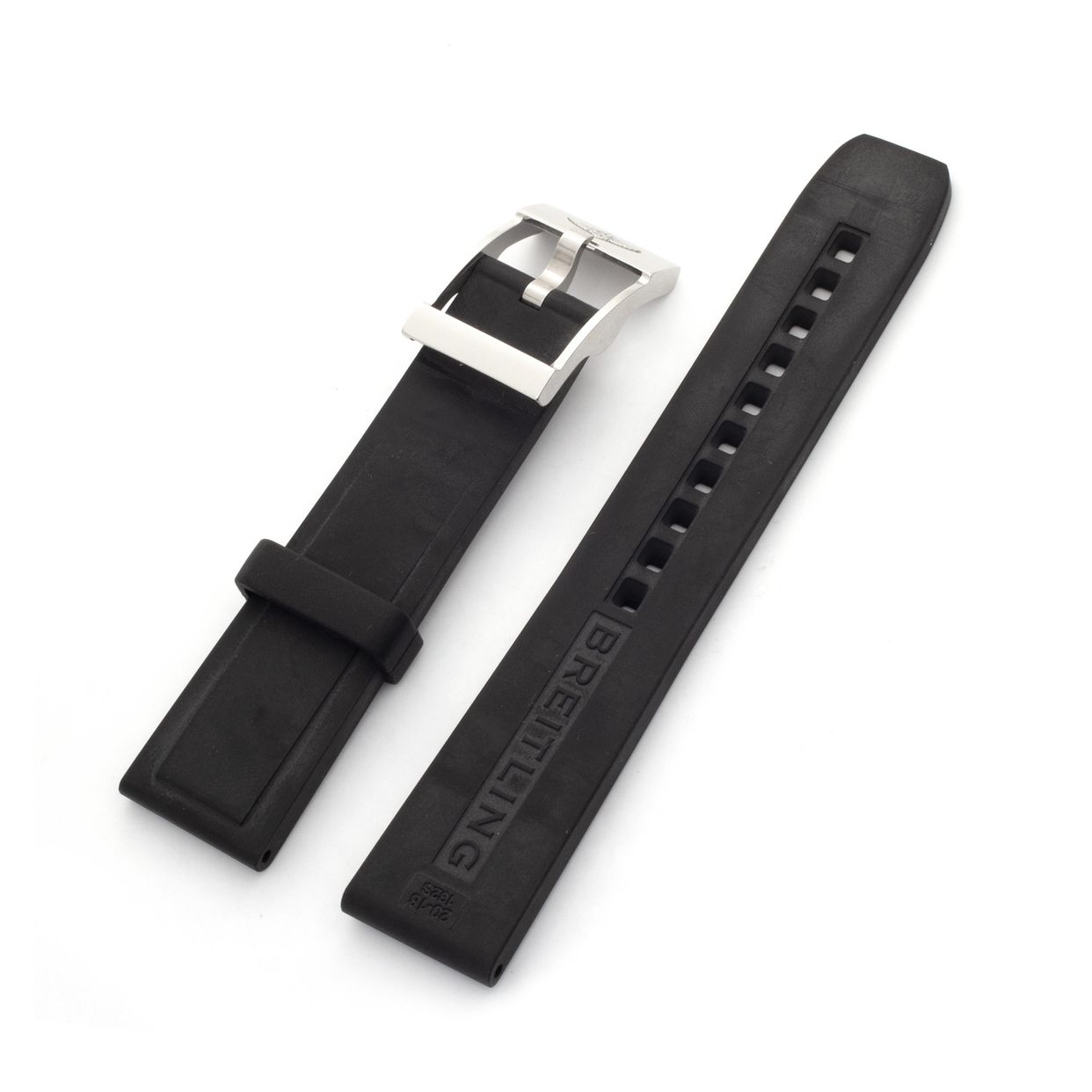 Breitling Black Rubber Strap with Stainless Steel Tang N513084