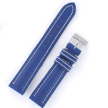 Breitling blue nylon strap with white stiching and stainless steel