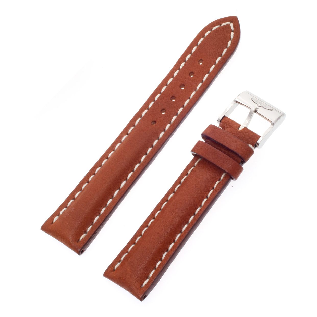 Breitling brown calfskin strap with white stitching N513094