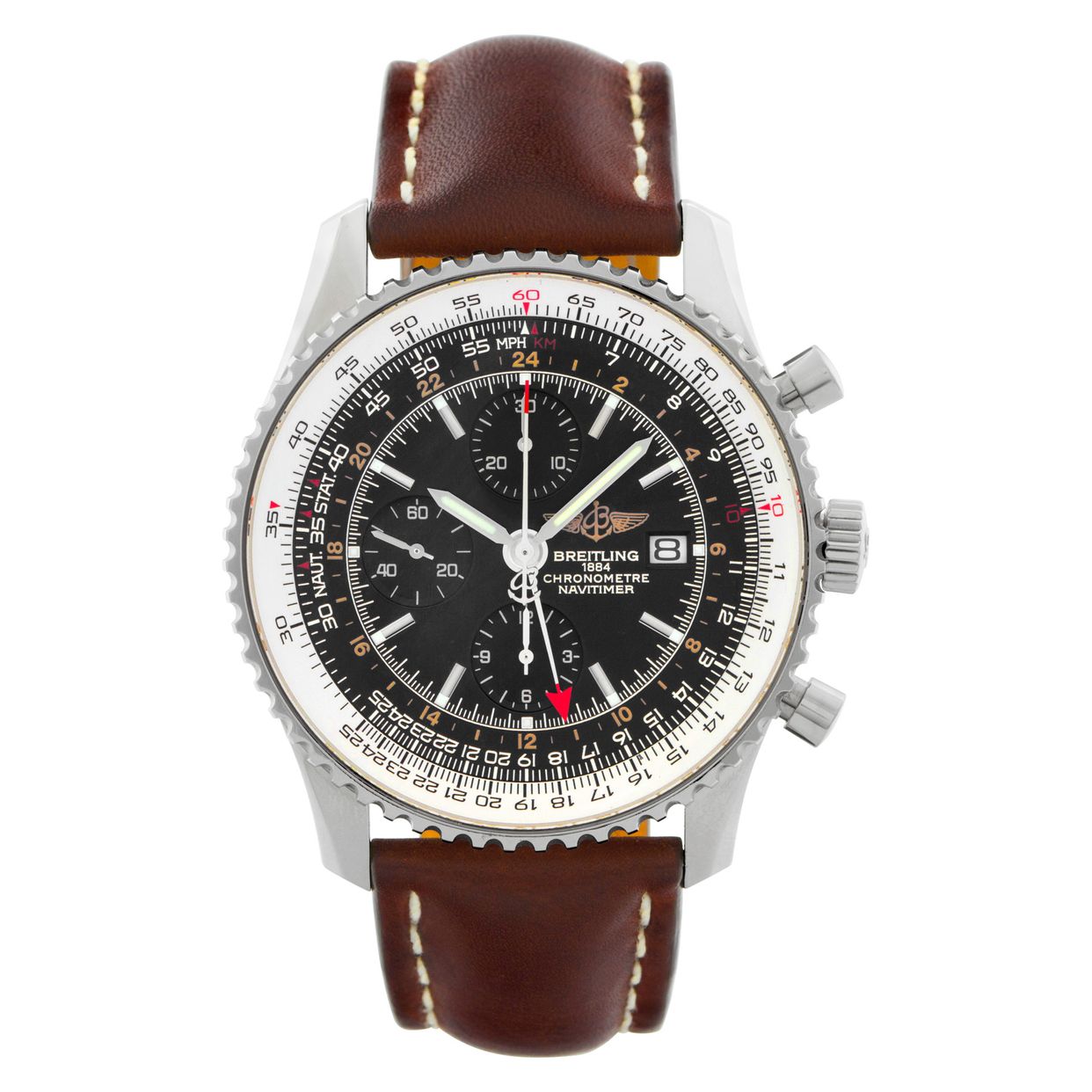 Preowned Breitling Navitimer A24322 Stainless Steel Black dial