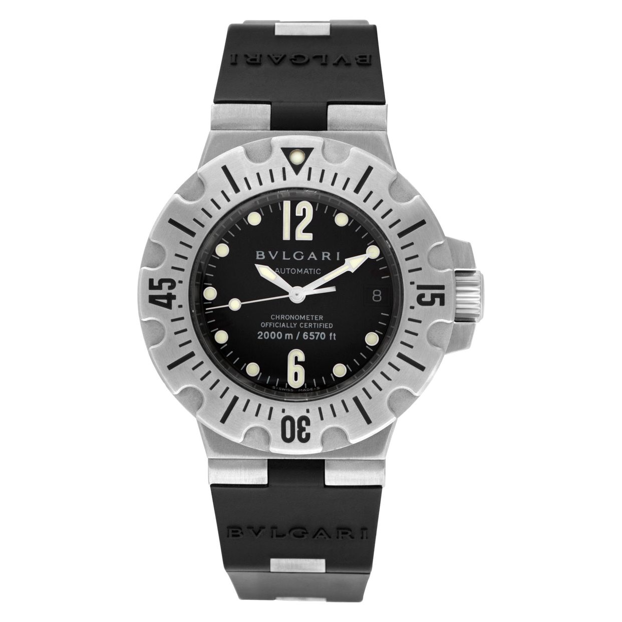 Used Bvlgari Diagono SD42S Stainless Steel Black dial 42mm