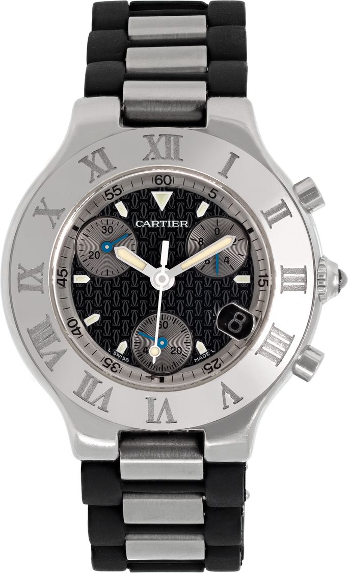 Used Cartier Chronoscaph 21 2424 Stainless Steel 38mm | Gray & Sons