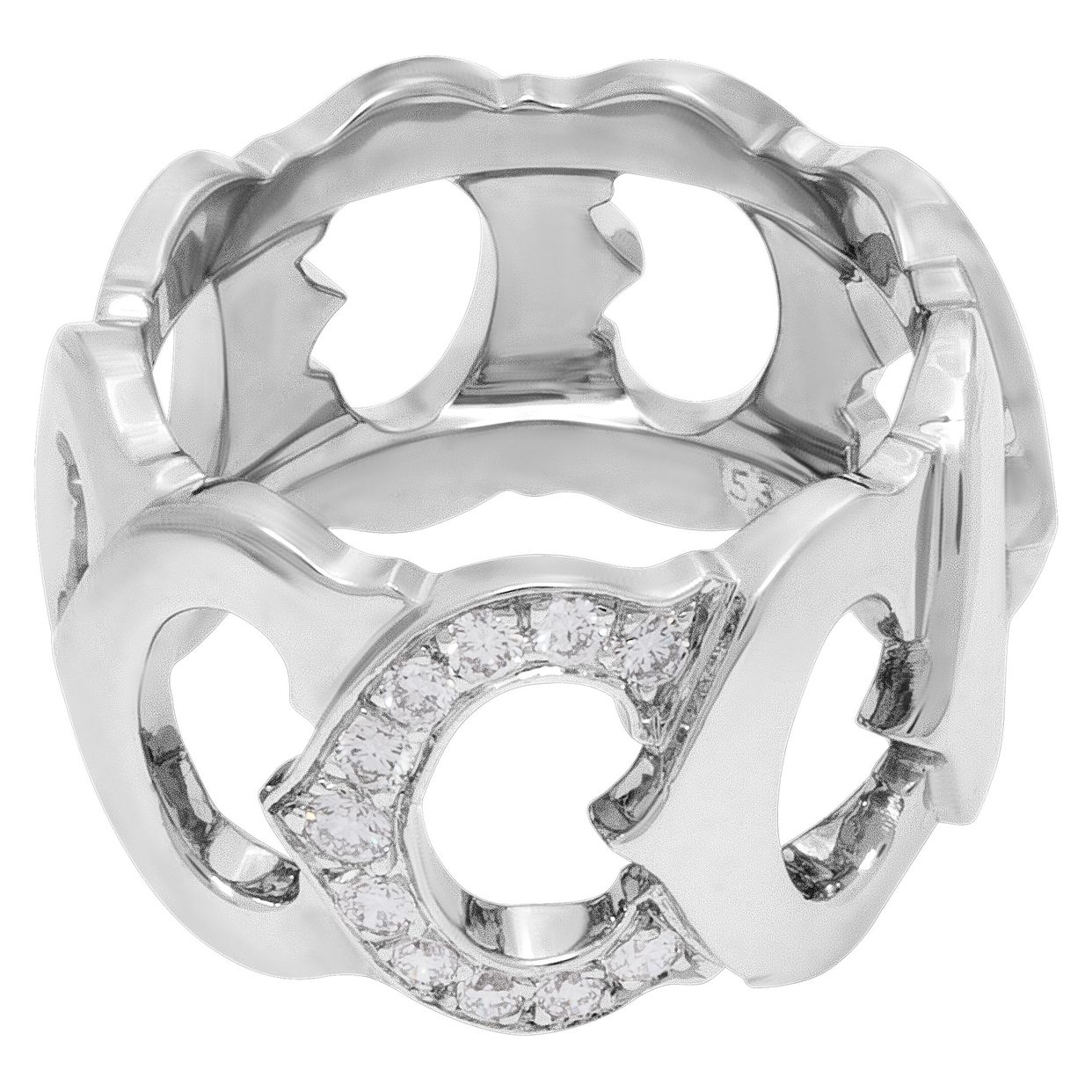 Cartier diamond C ring in 18k white gold | Gray & Sons Jewelers