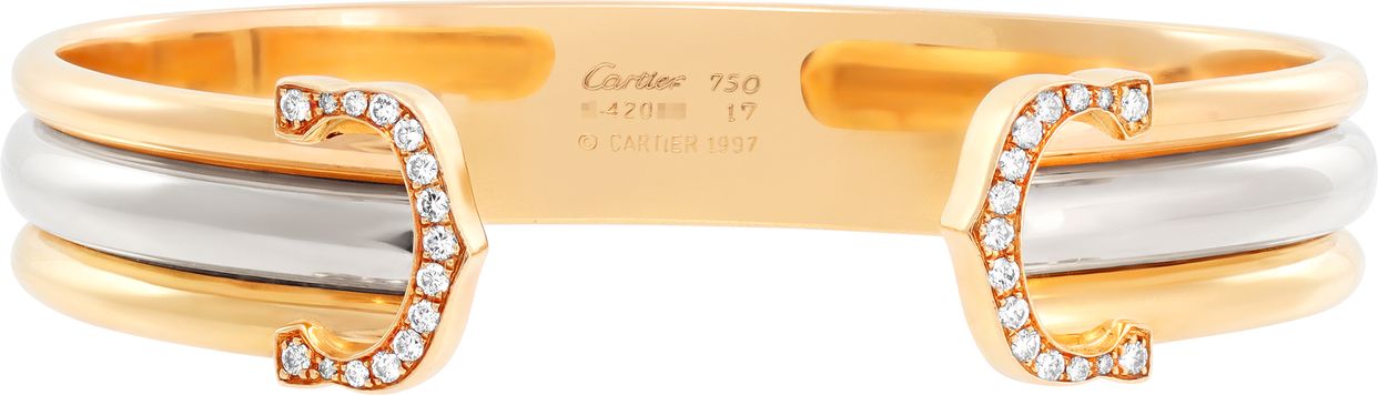 Cartier Double C cuff bangle in 18k | Gray & Sons Jewelers